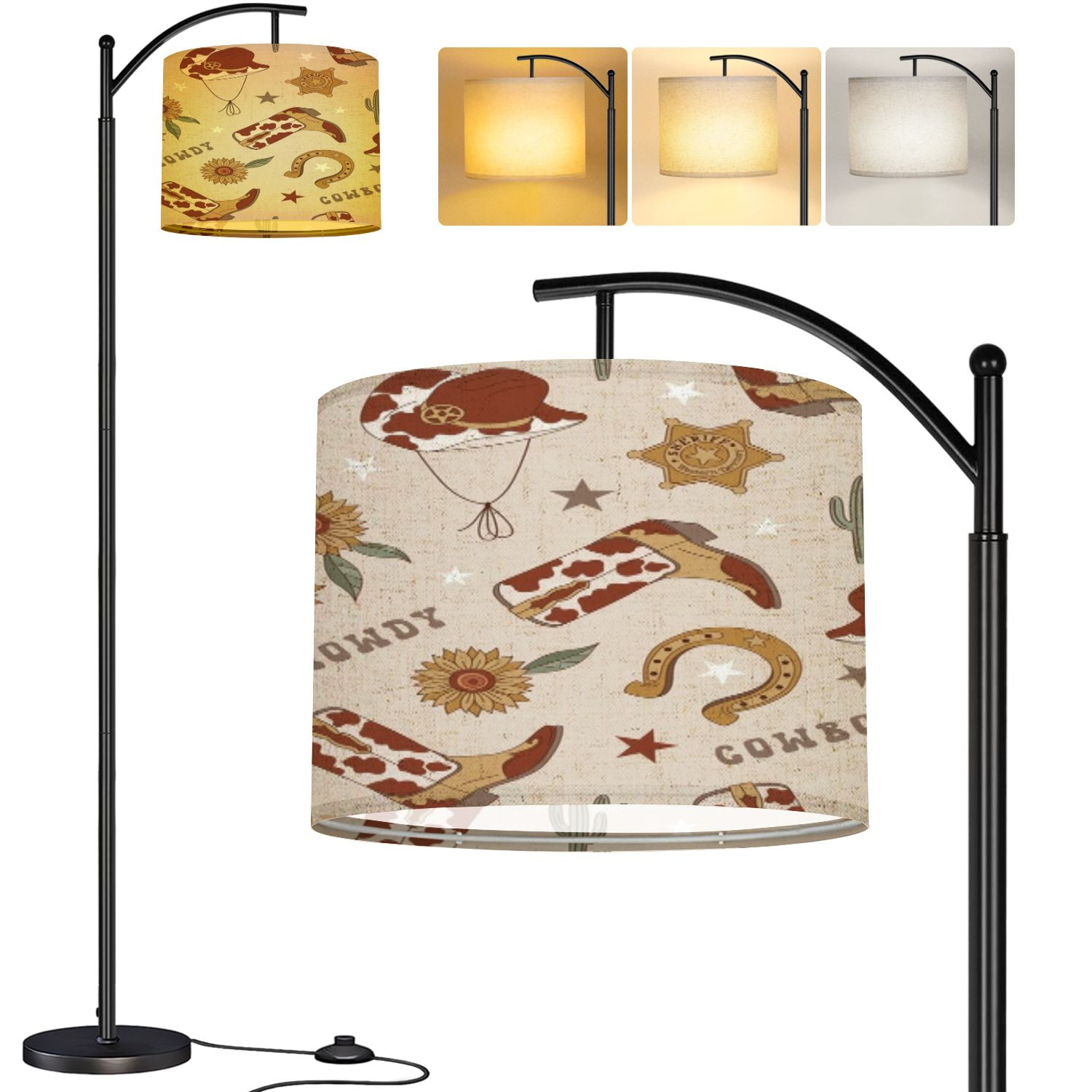 Arc Floor Lamp Howdy cowboy cowgirl accessories retro boots hat sheriff ...