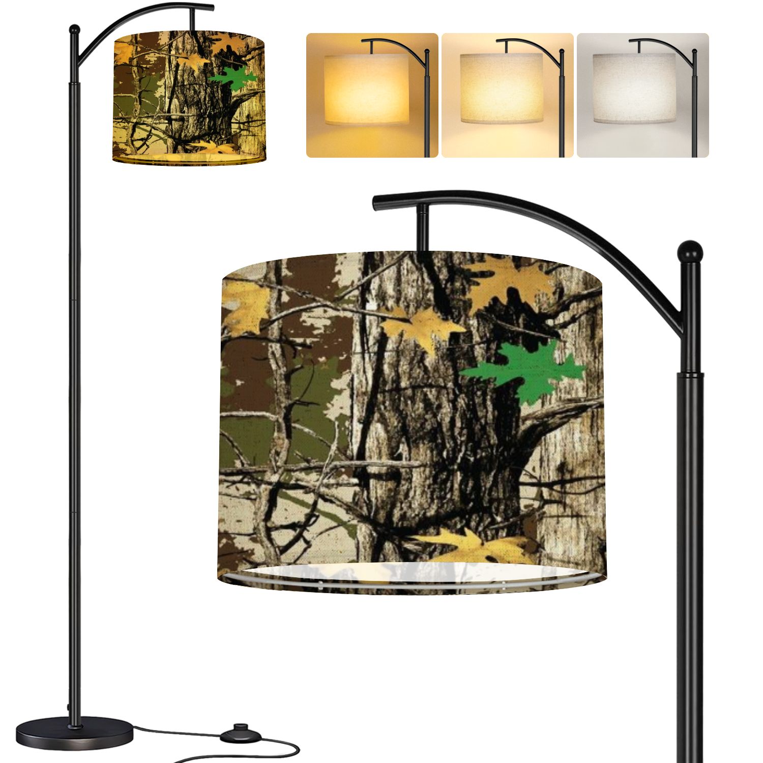 Arc Floor Lamp Hunting camouflage modern pattern military print real ...
