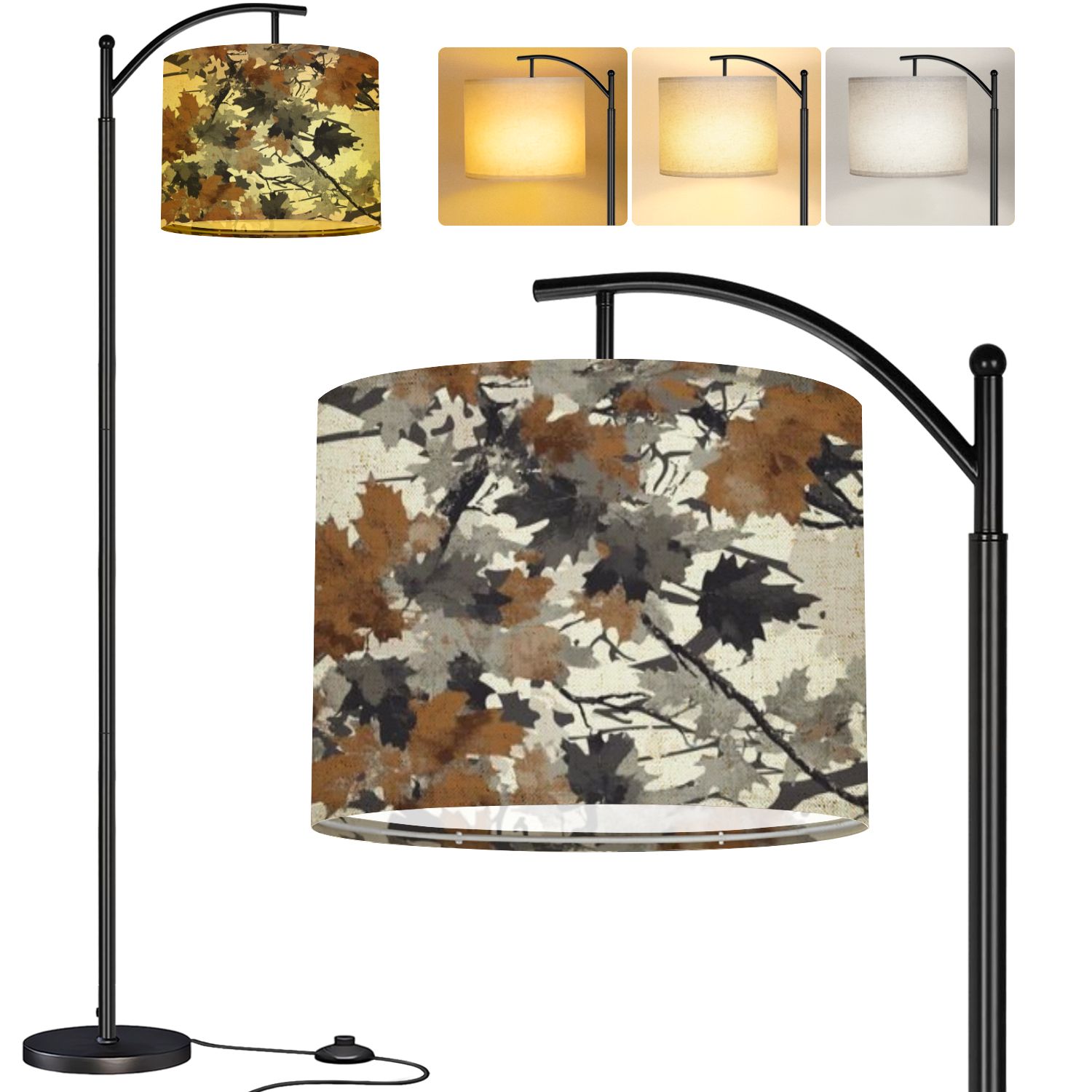 Arc Floor Lamp Hunting camouflage modern pattern military print real ...