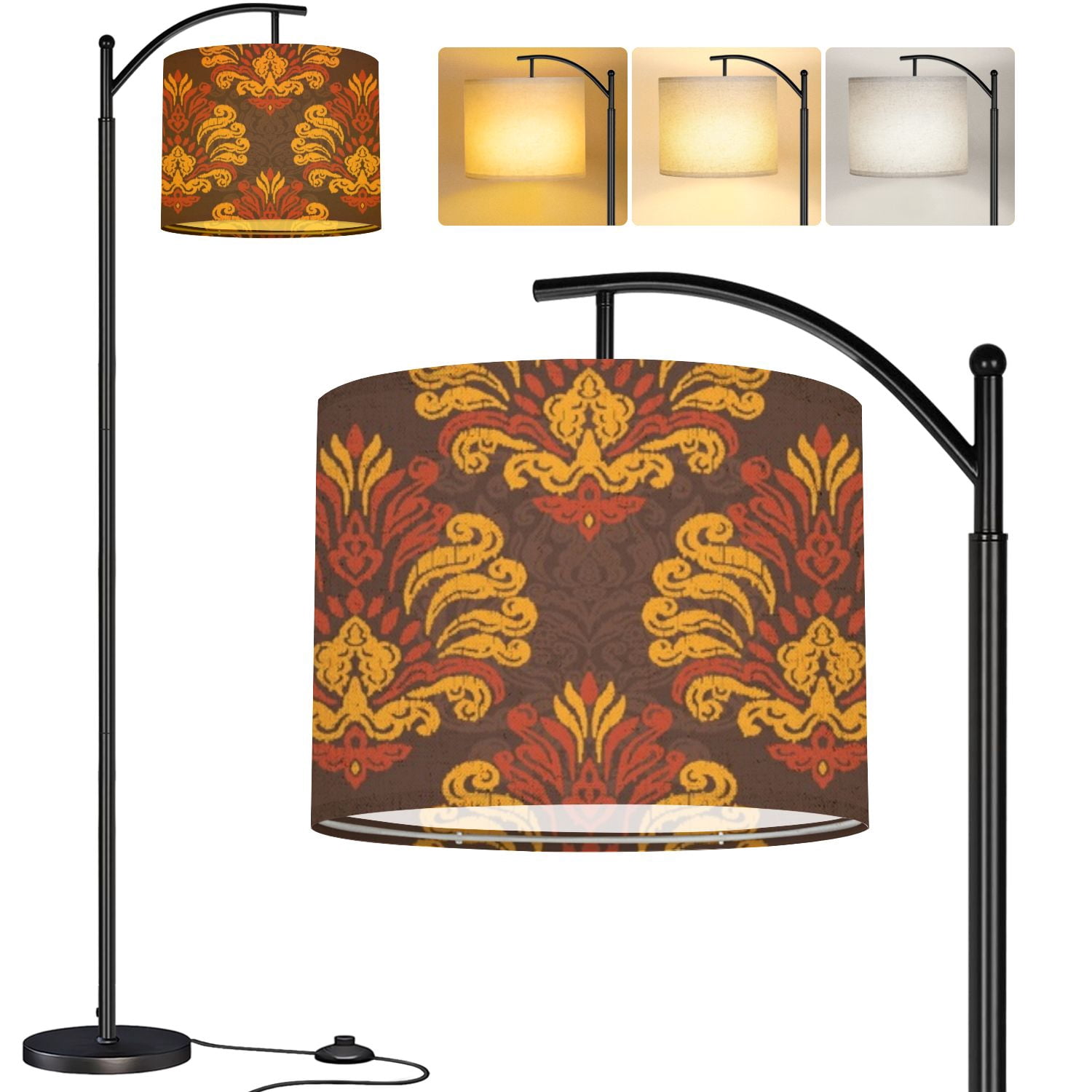 Arc Floor Lamp Ikat floral seamless pattern damask seamless pattern ...