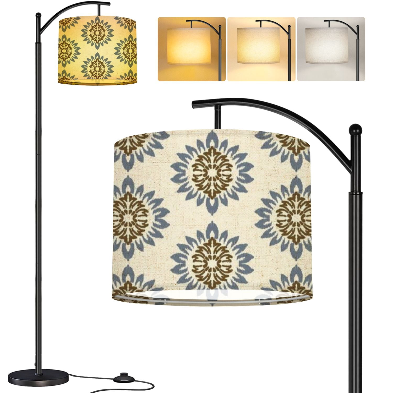 Arc Floor Lamp Ikat paisley design seamless pattern white Ikat ethnic ...