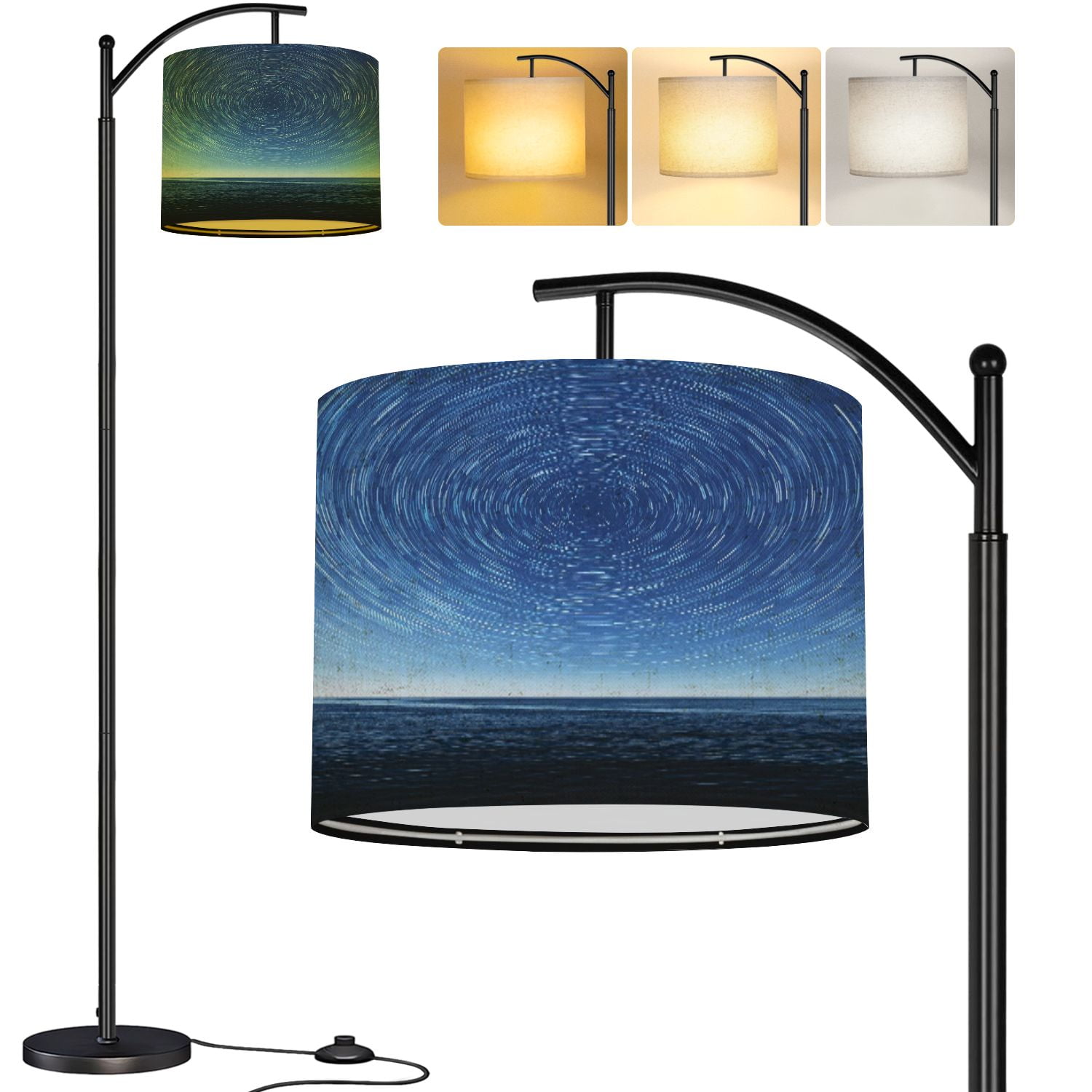 Arc Floor Lamp Infinite View Tall Modern Standing Lamp LED Adjustable ...