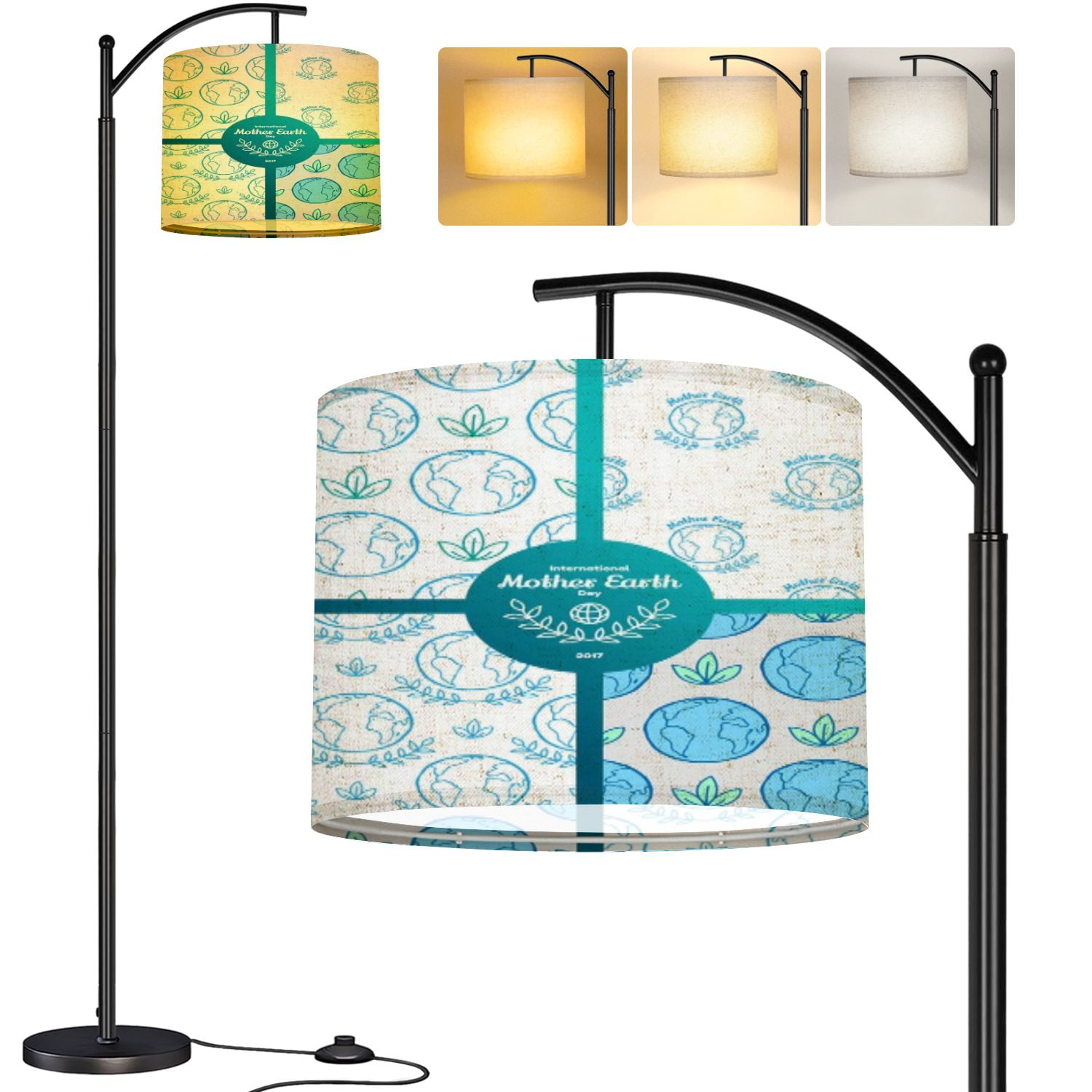 Arc Floor Lamp International Day April 22 Ecology seamless pattern set ...