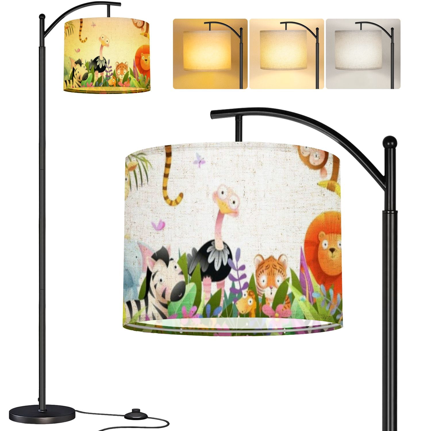 Arc Floor Lamp Jungle animals frame design for kids African baby zoo ...