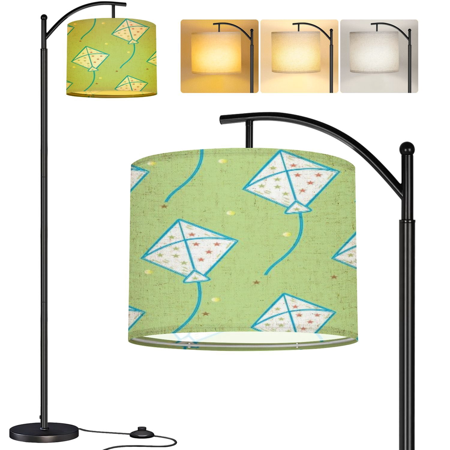 Arc Floor Lamp Kite Seamless Design Pattern Tall Modern Standing Lamp ...