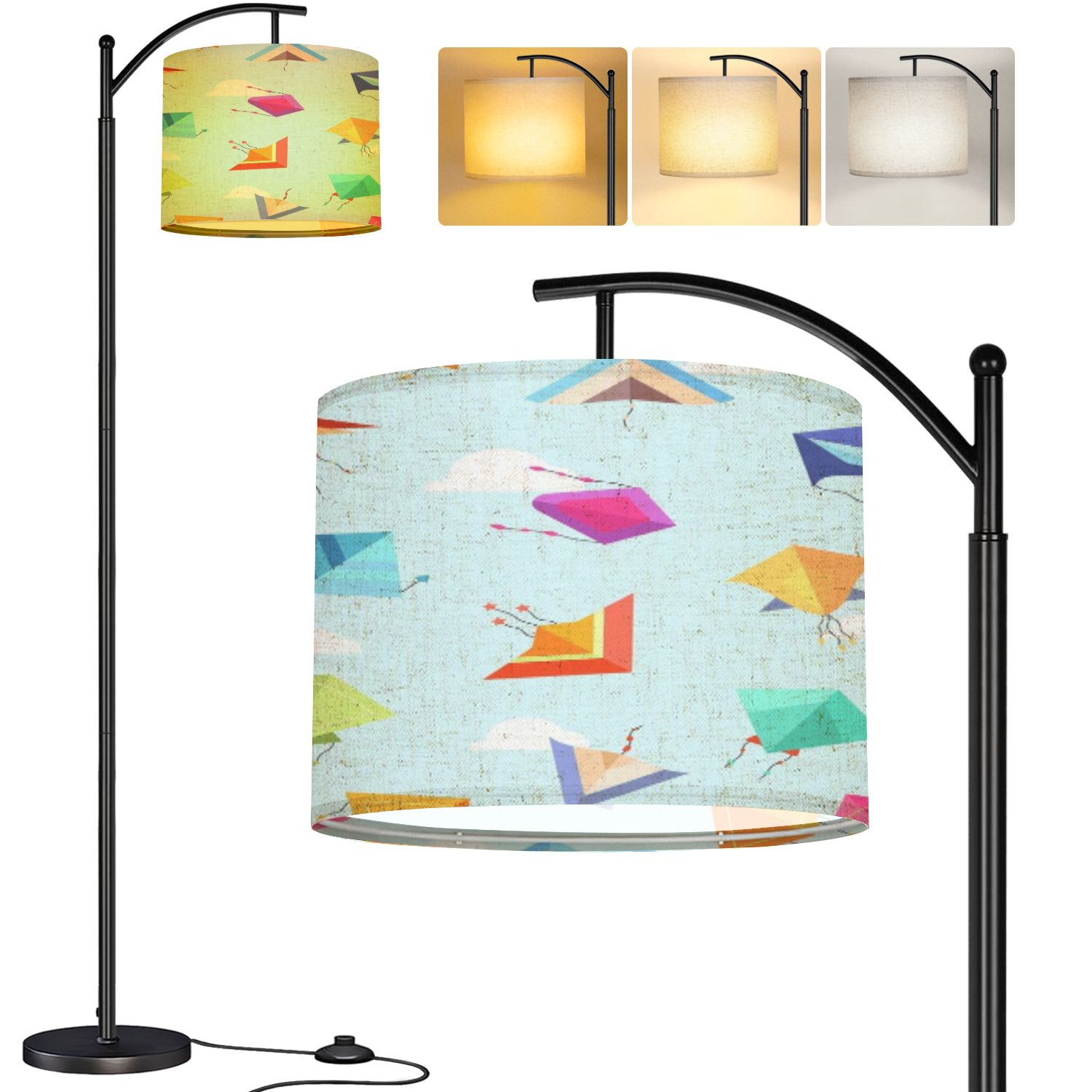 Arc Floor Lamp Kite seamless pattern Flat color kites sky between ...