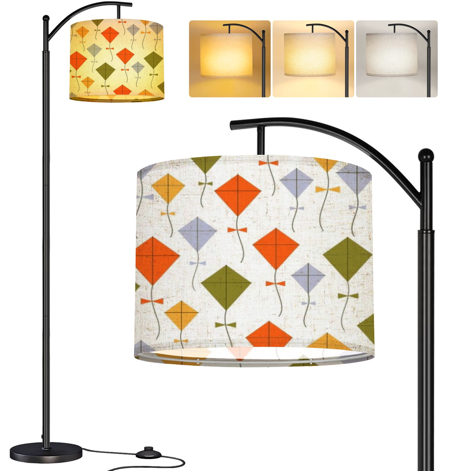 Arc Floor Lamp Kites minimalist seamless pattern kites Bright color ...