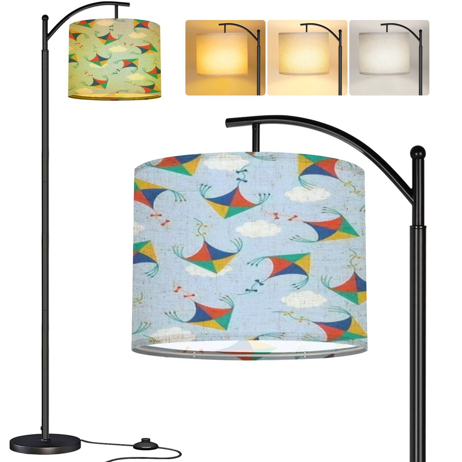Arc Floor Lamp Kites seamless Hand drawn color doodle Paper baby toy ...