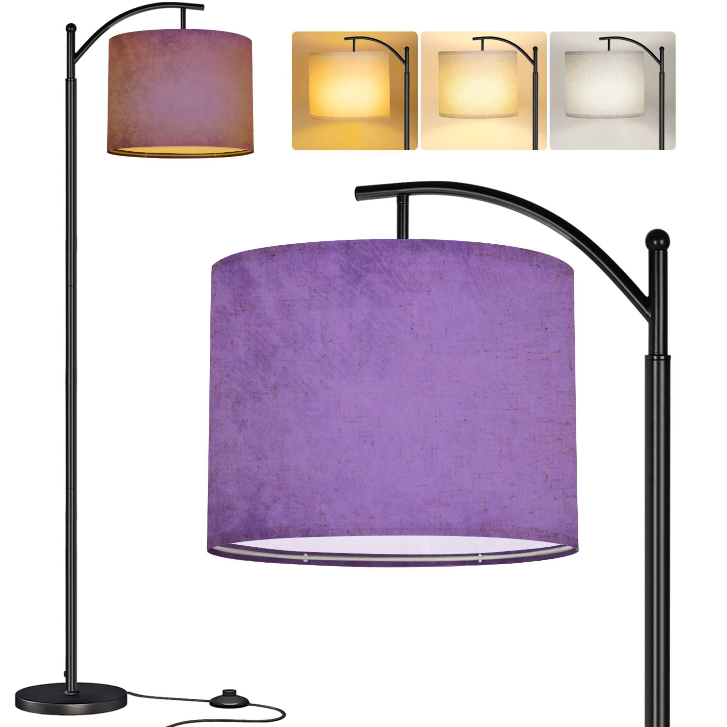 Arc Floor Lamp Lavender purple blank center old weathered border grunge ...