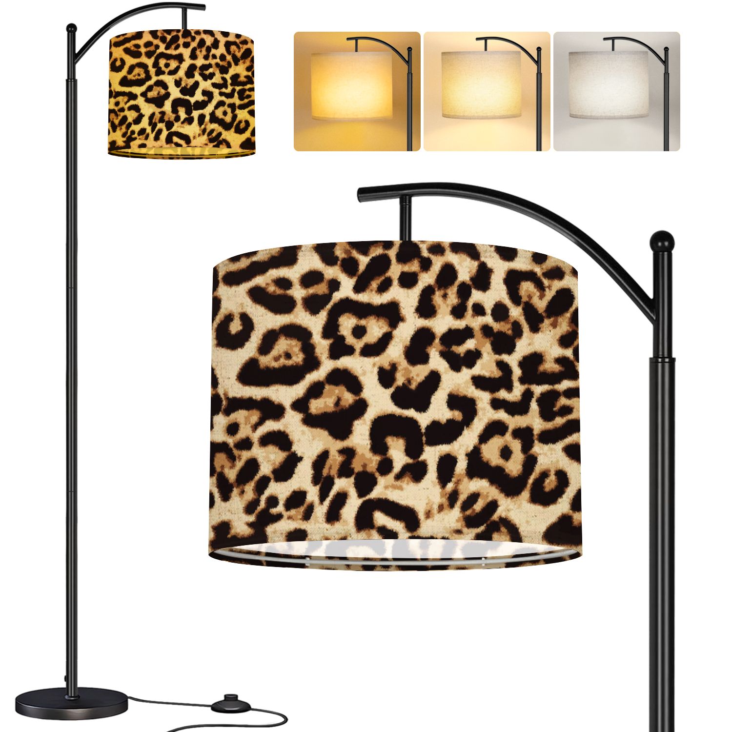 Arc Floor Lamp Leopard skin pattern animal leather seamless design Tall ...