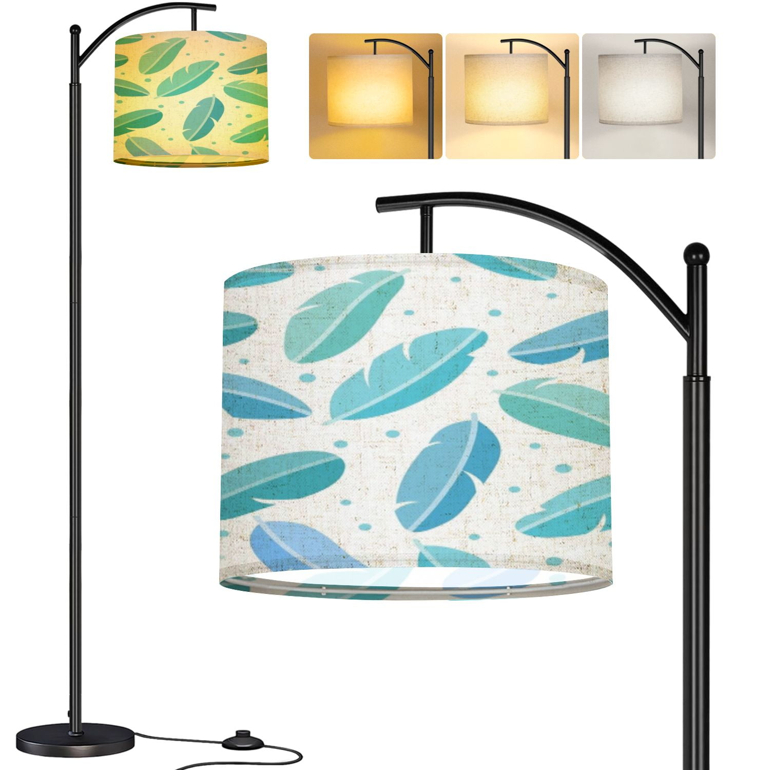 Arc Floor Lamp Light blue feathers seamless textures white Natural eco ...