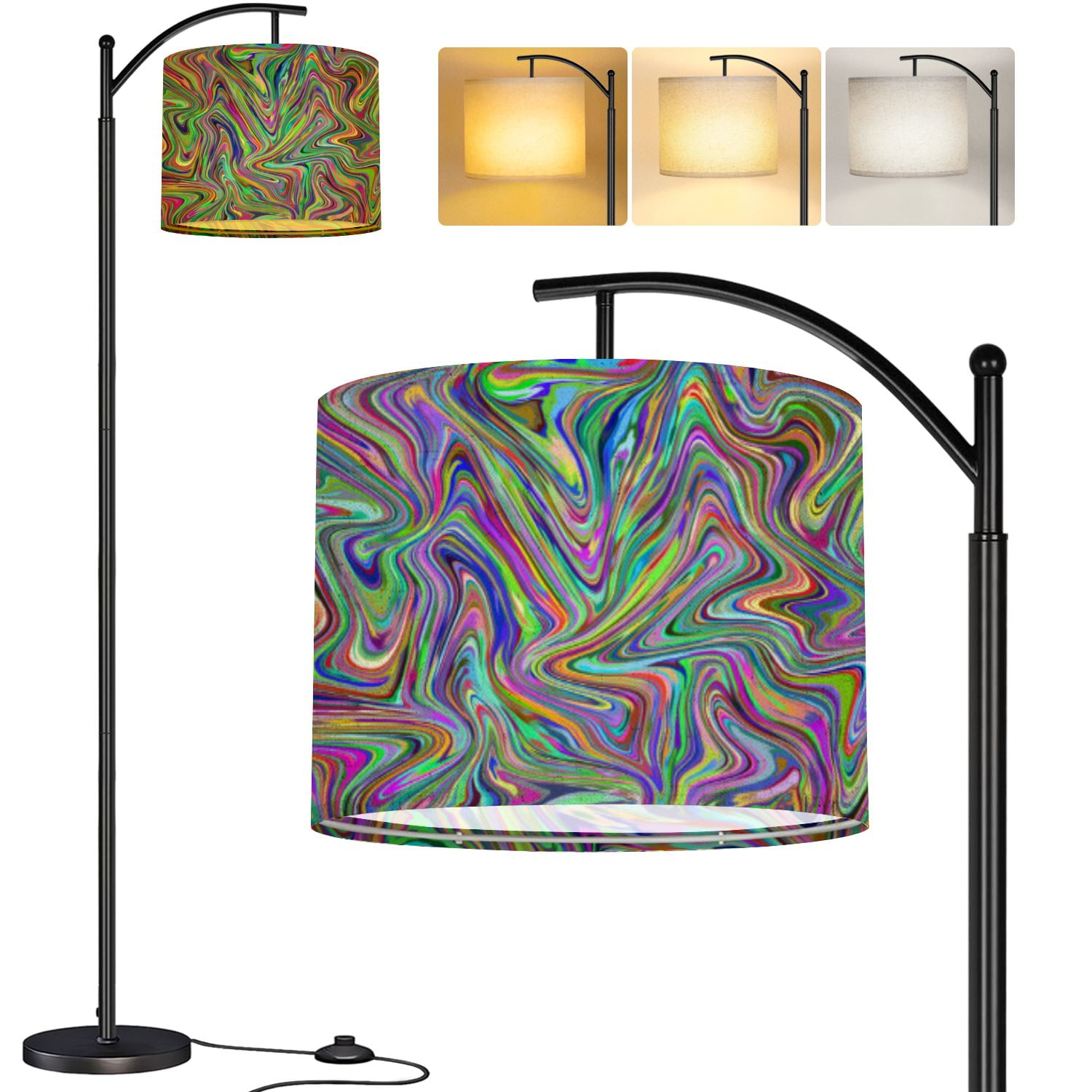 Arc Floor Lamp Liquid paper marbling paint Fluid painting abstract ...