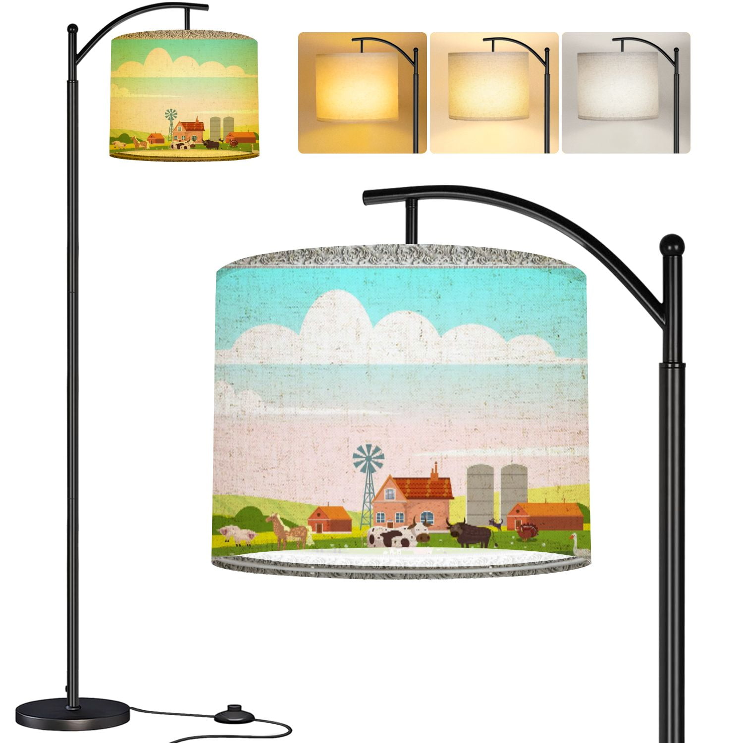 Arc Floor Lamp Lovely Countryside landscape village farm green hills ...