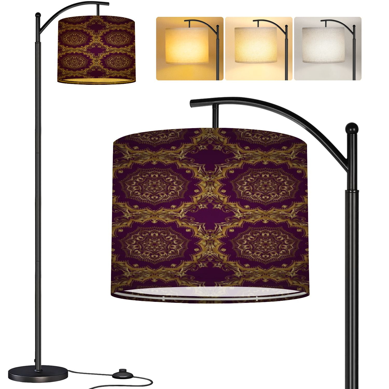 Arc Floor Lamp Luxurious seamless pattern golden ornament stylized ...