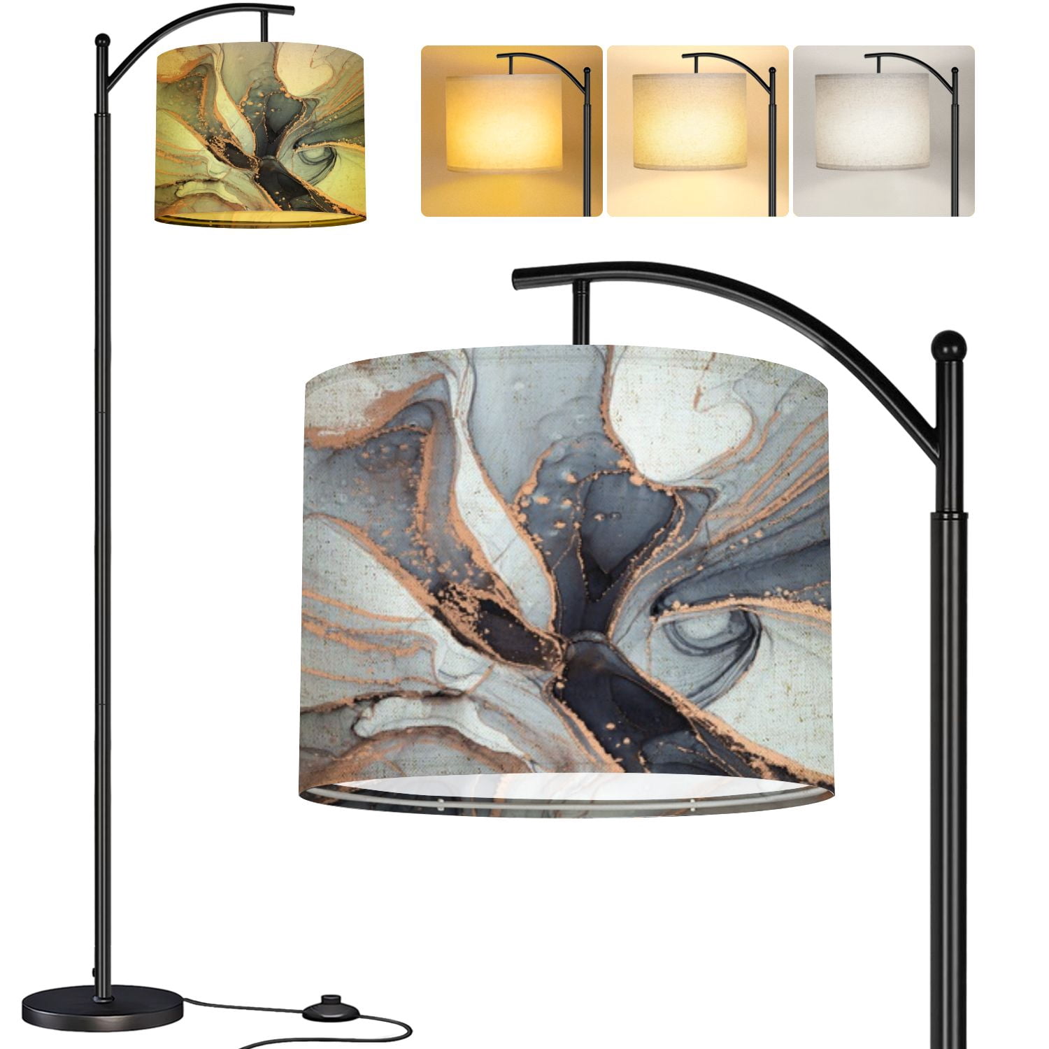 Arc Floor Lamp Luxury abstract fluid art painting alcohol ink technique ...