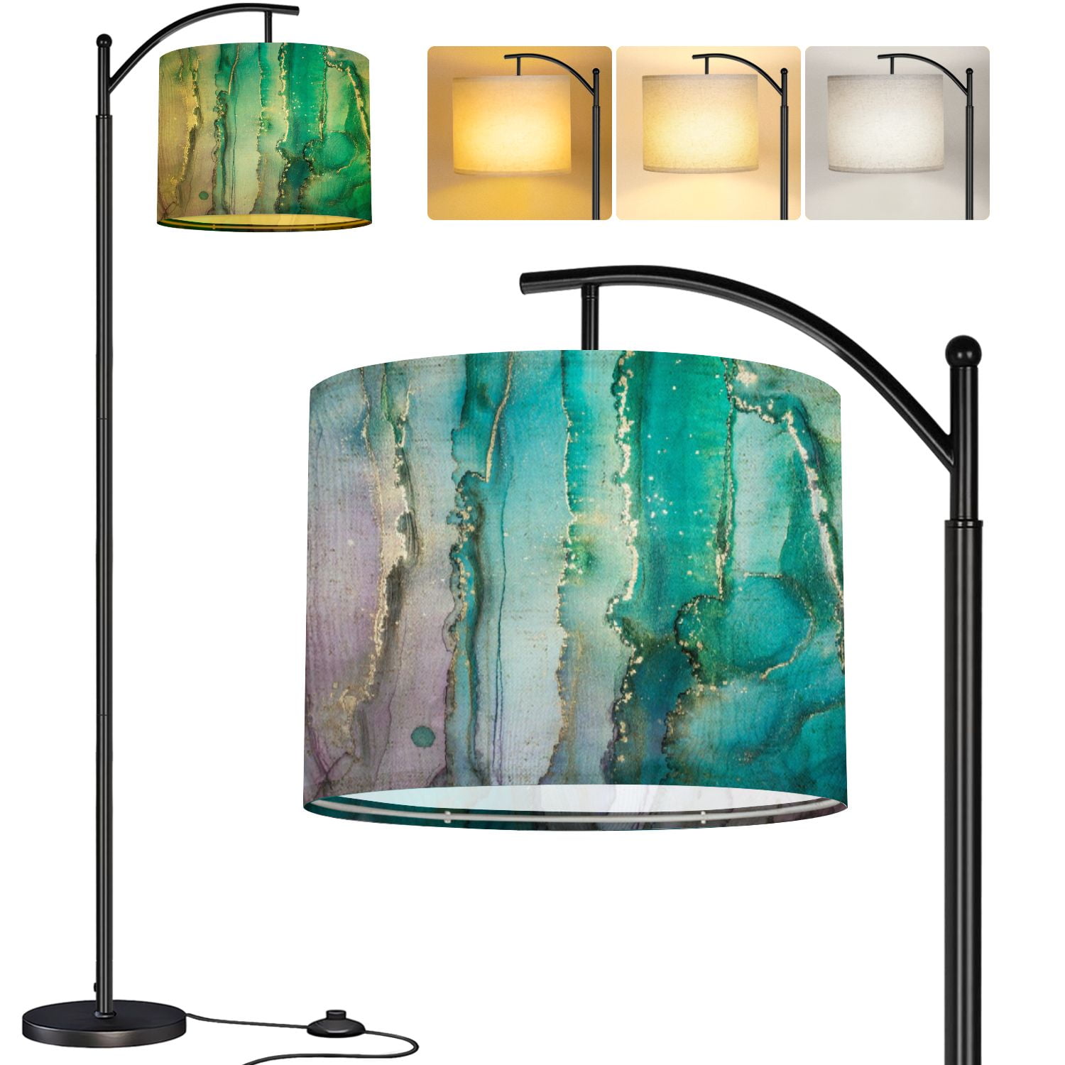 Arc Floor Lamp Luxury abstract painting fluid art technique Transparent ...