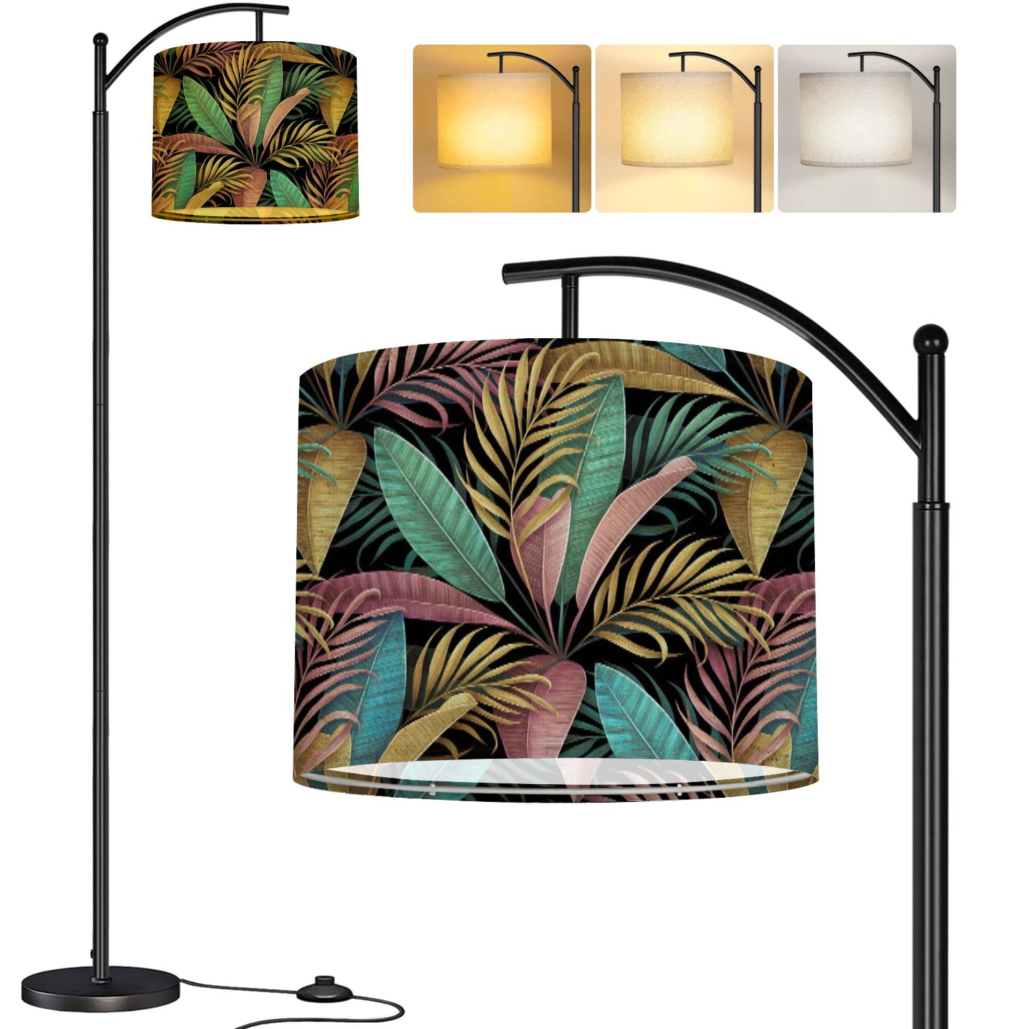 Arc Floor Lamp Luxury seamless pattern pastel colorful tropical leaves ...