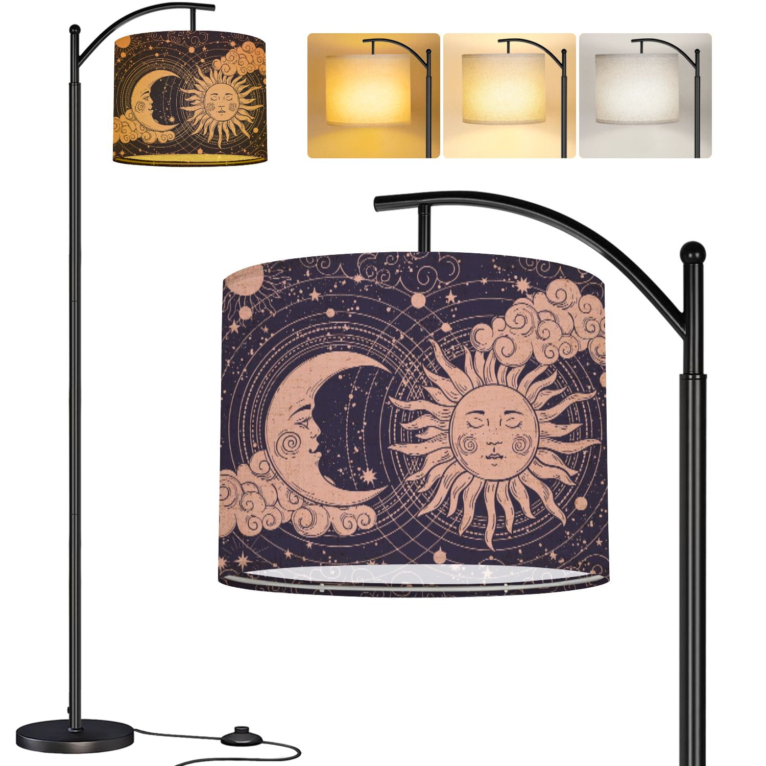 Arc Floor Lamp Magic for astrology divination magic device universe crescent moon sun Tall ...