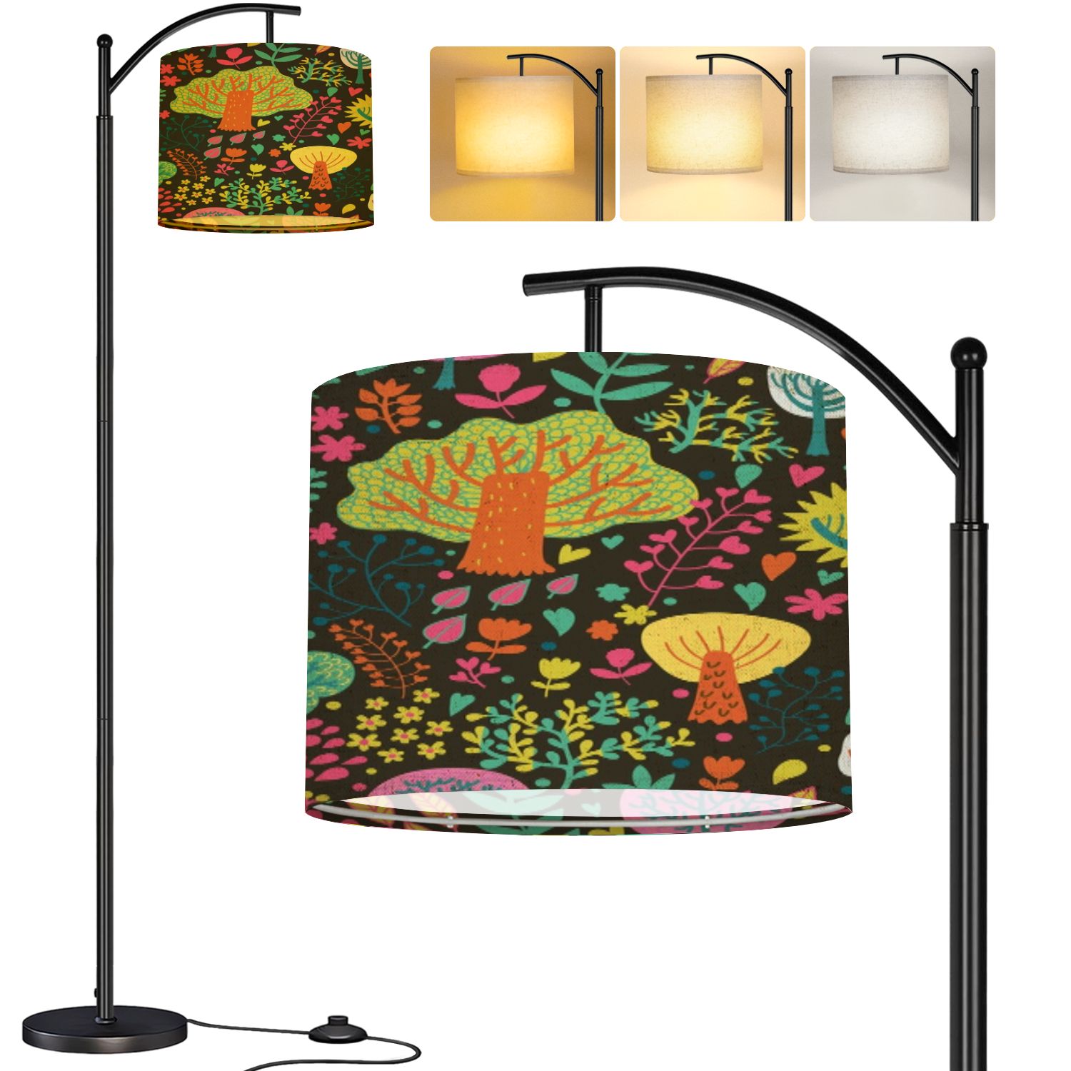 Arc Floor Lamp Magic forest cartoon style bright summer colors Seamless ...