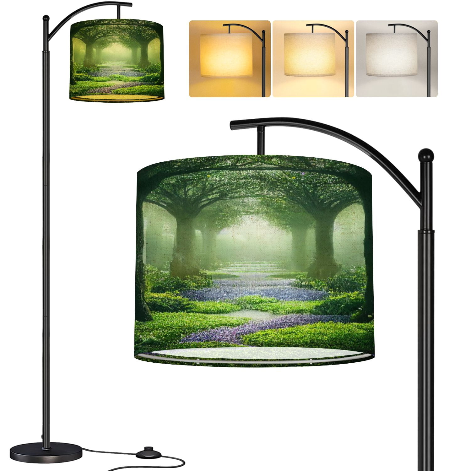 Arc Floor Lamp Magic spring forest blooming flowering road Fantasy ...