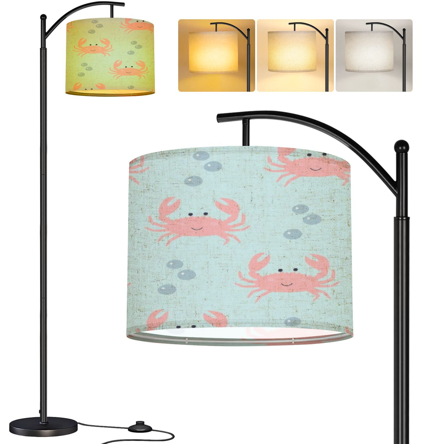 Arc Floor Lamp Marine pattern cute crabs blue Design children s ...