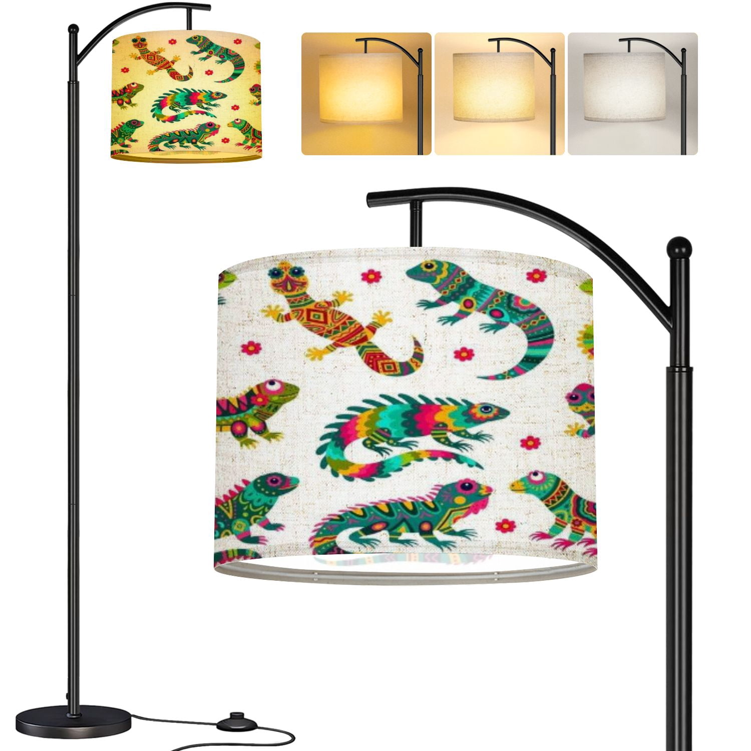 Arc Floor Lamp Mexican lizards Colourful lizard ethnic ornament mexico ...