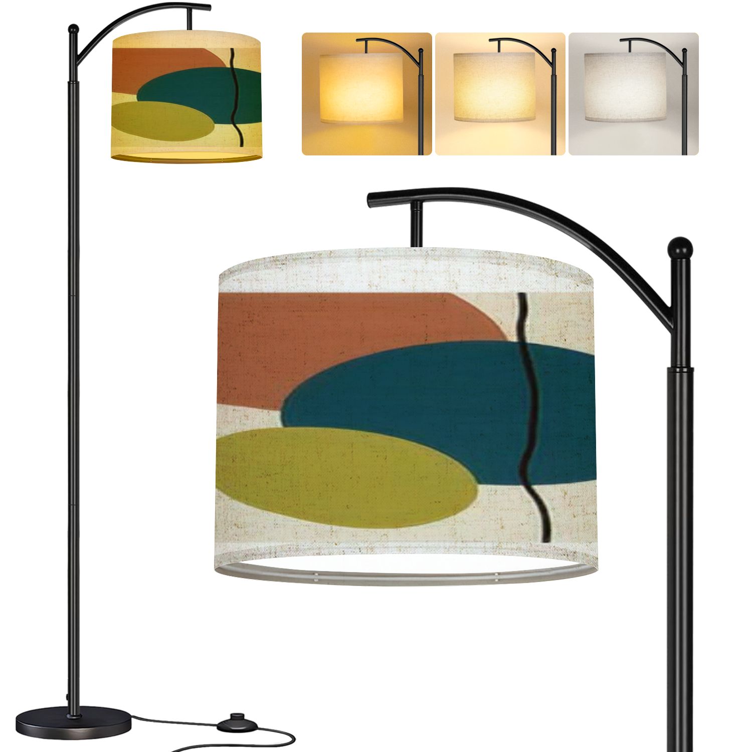 Arc Floor Lamp Mid century decoration poster Mid century wall decor mid ...