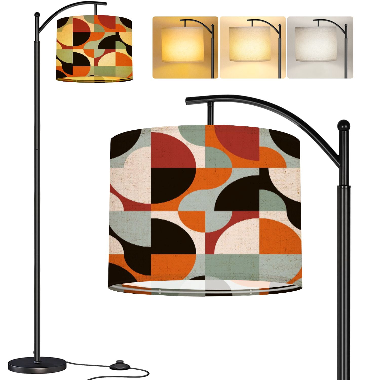 Arc Floor Lamp Mid century geometric abstract pattern simple shapes ...