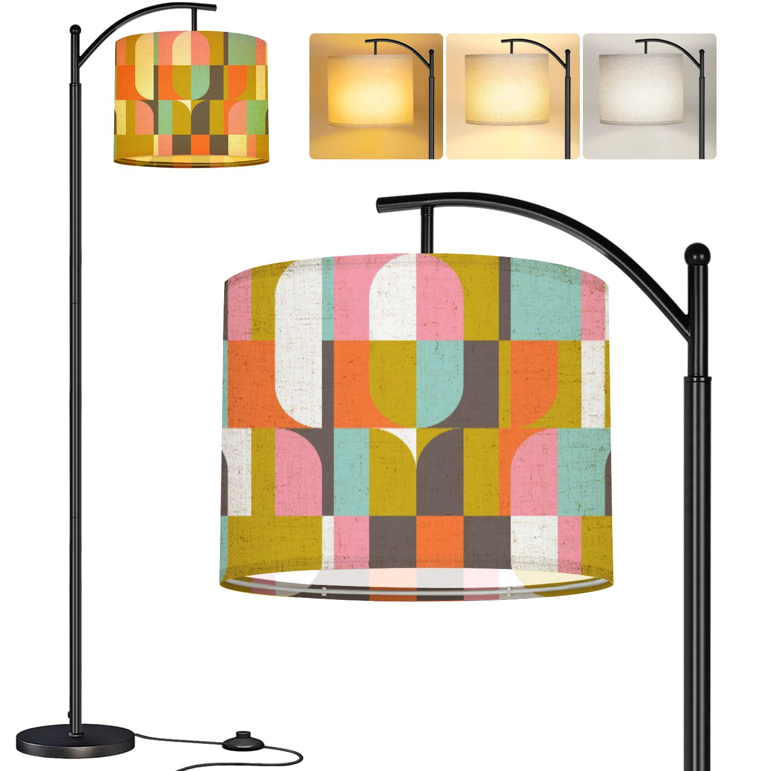 Arc Floor Lamp Mid century geometric abstract seamless pattern simple ...