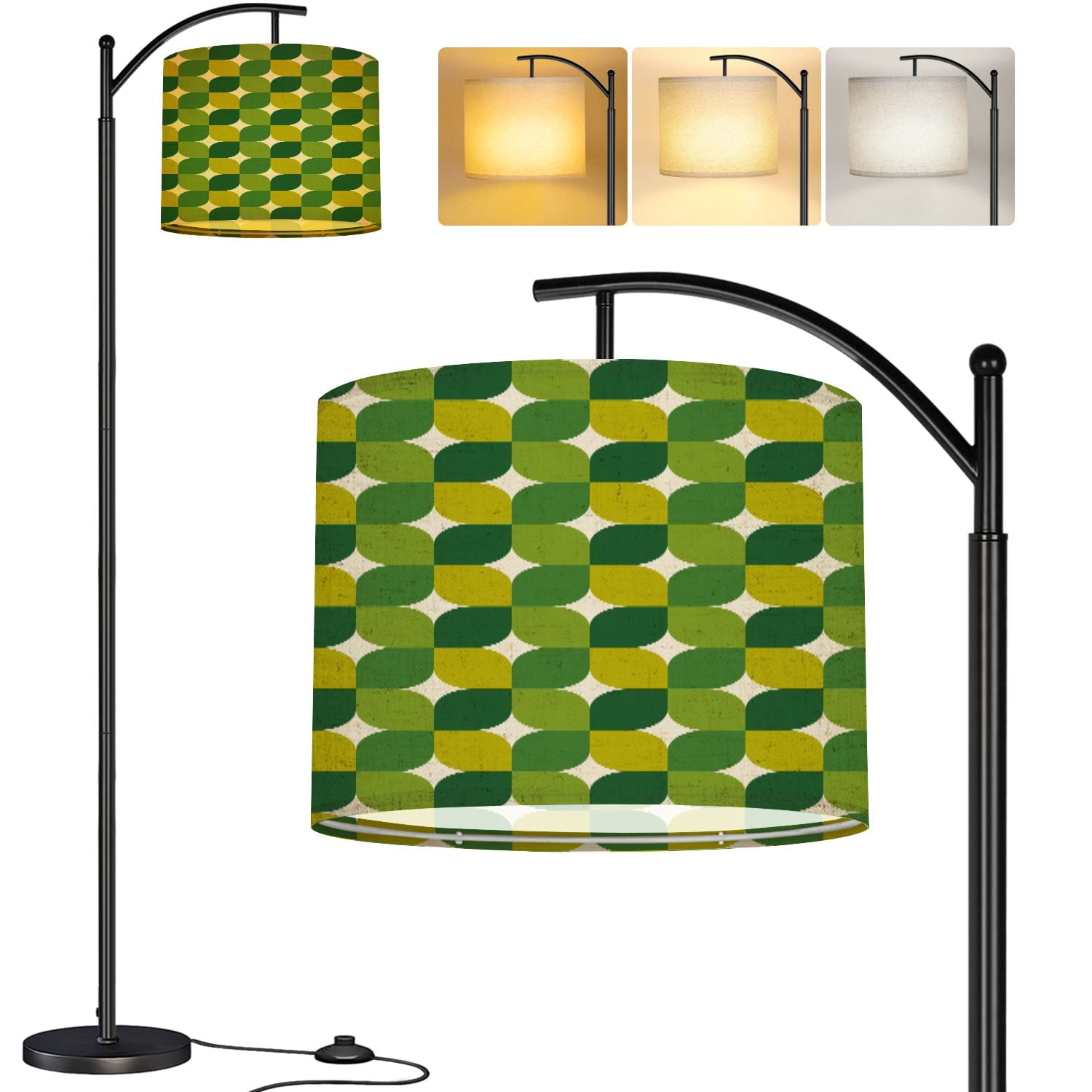 Arc Floor Lamp Mid century modern geometric leaves retro 70s seamless ...