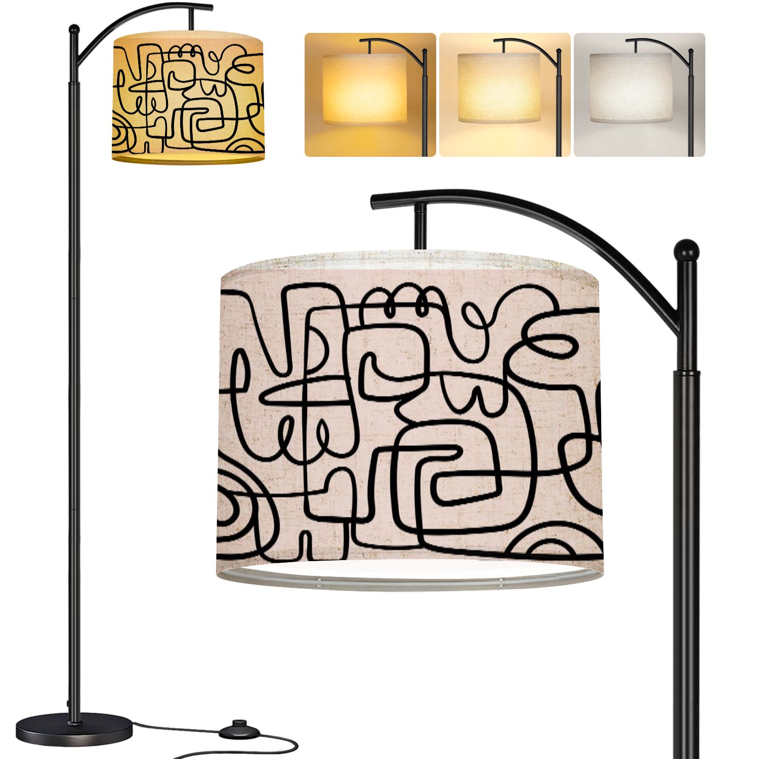 Arc Floor Lamp Mid century modern minimalist art print Abstract ...