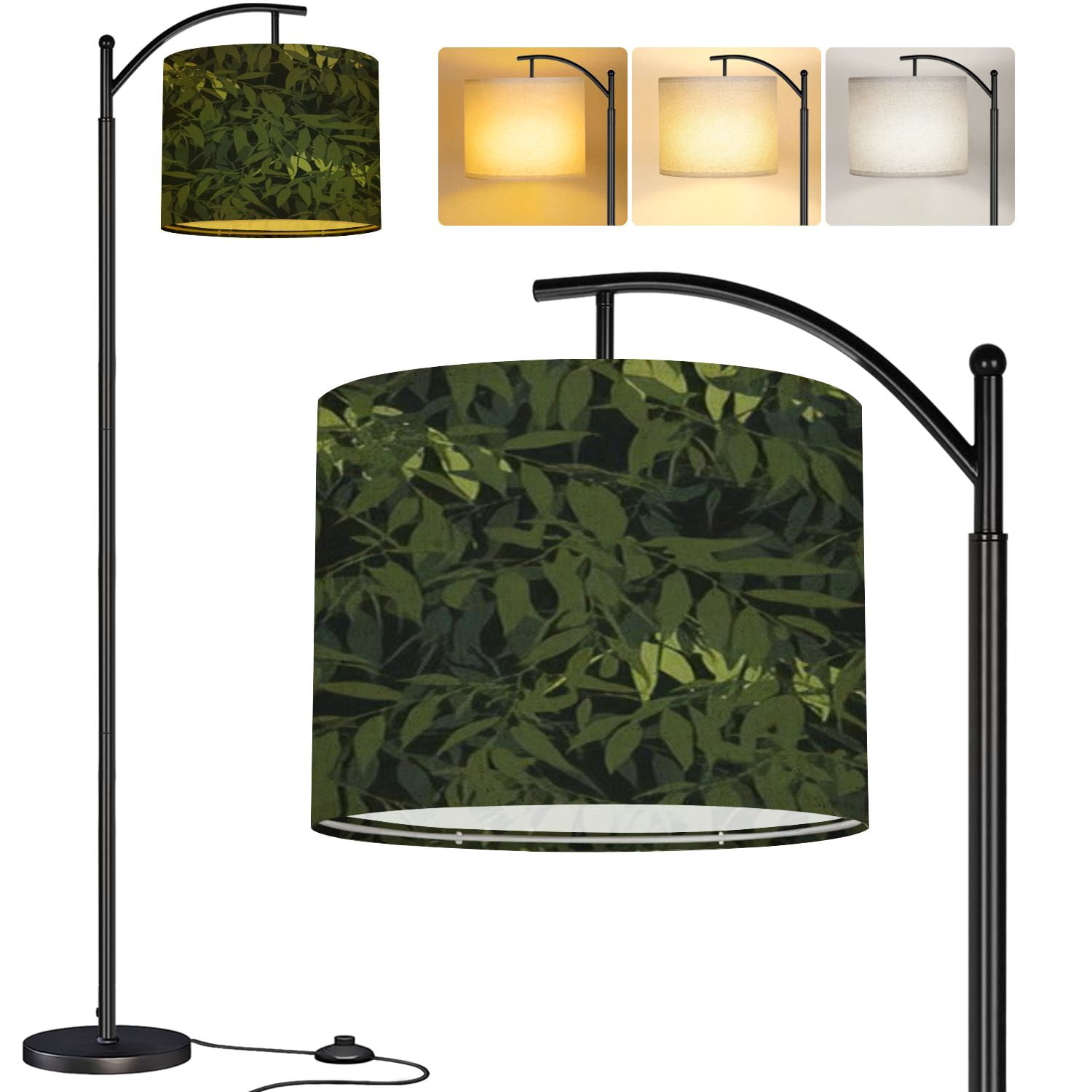 Arc Floor Lamp Military twigs leaves Tall Modern Standing Lamp LED ...