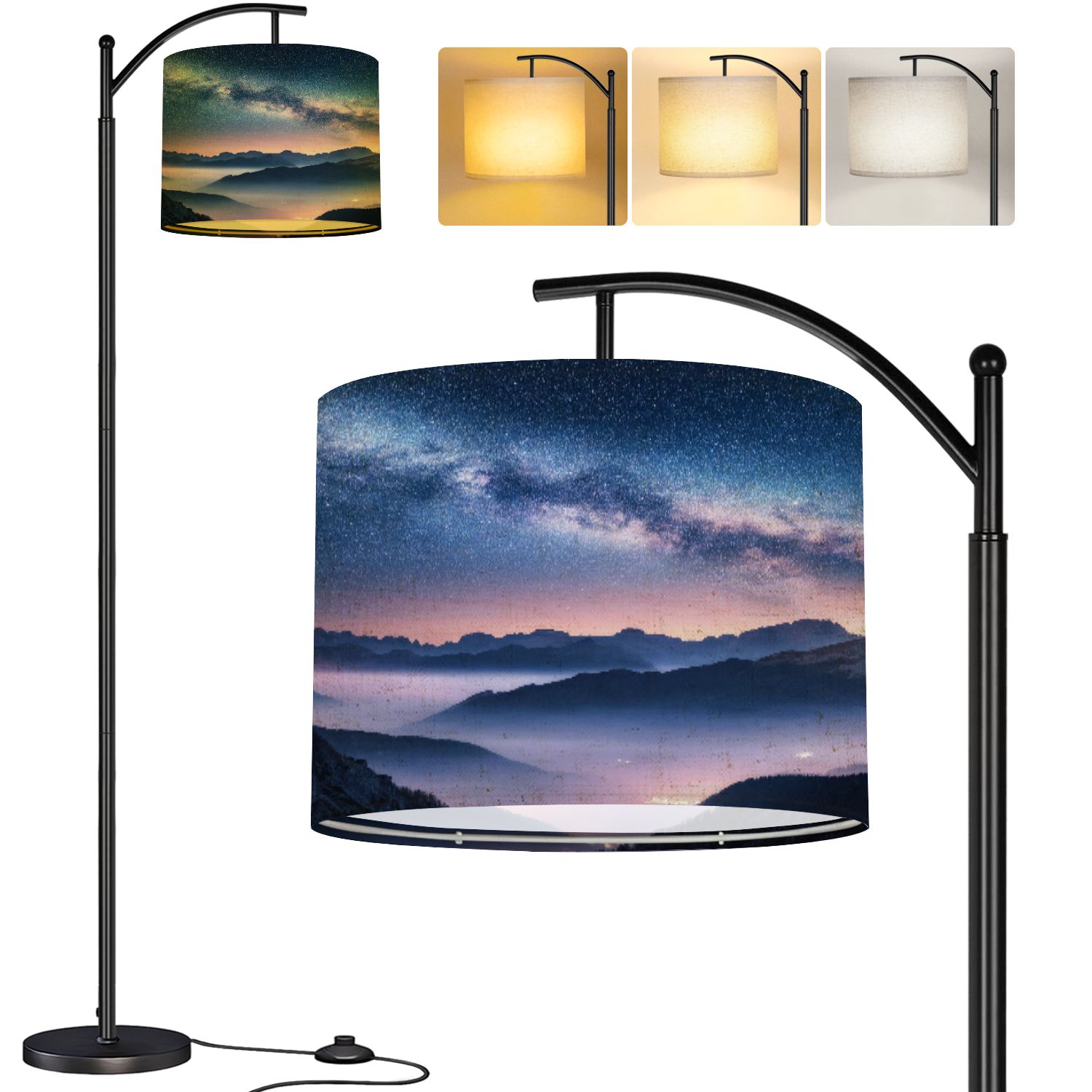 Arc Floor Lamp Milky Way mountains fog night summer Landscape foggy ...