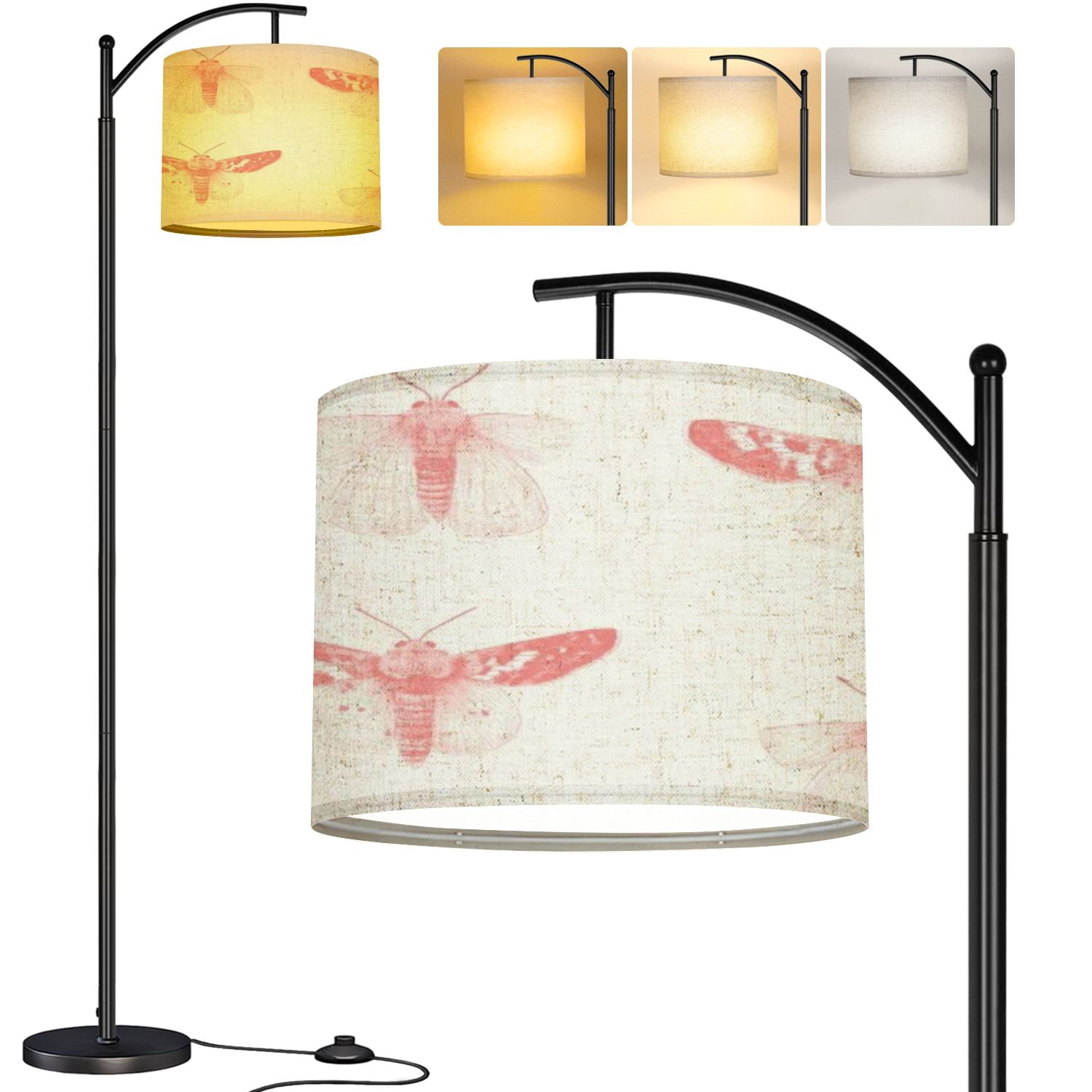 Arc Floor Lamp Millennial Pink Seamless Tall Modern Standing Lamp LED ...