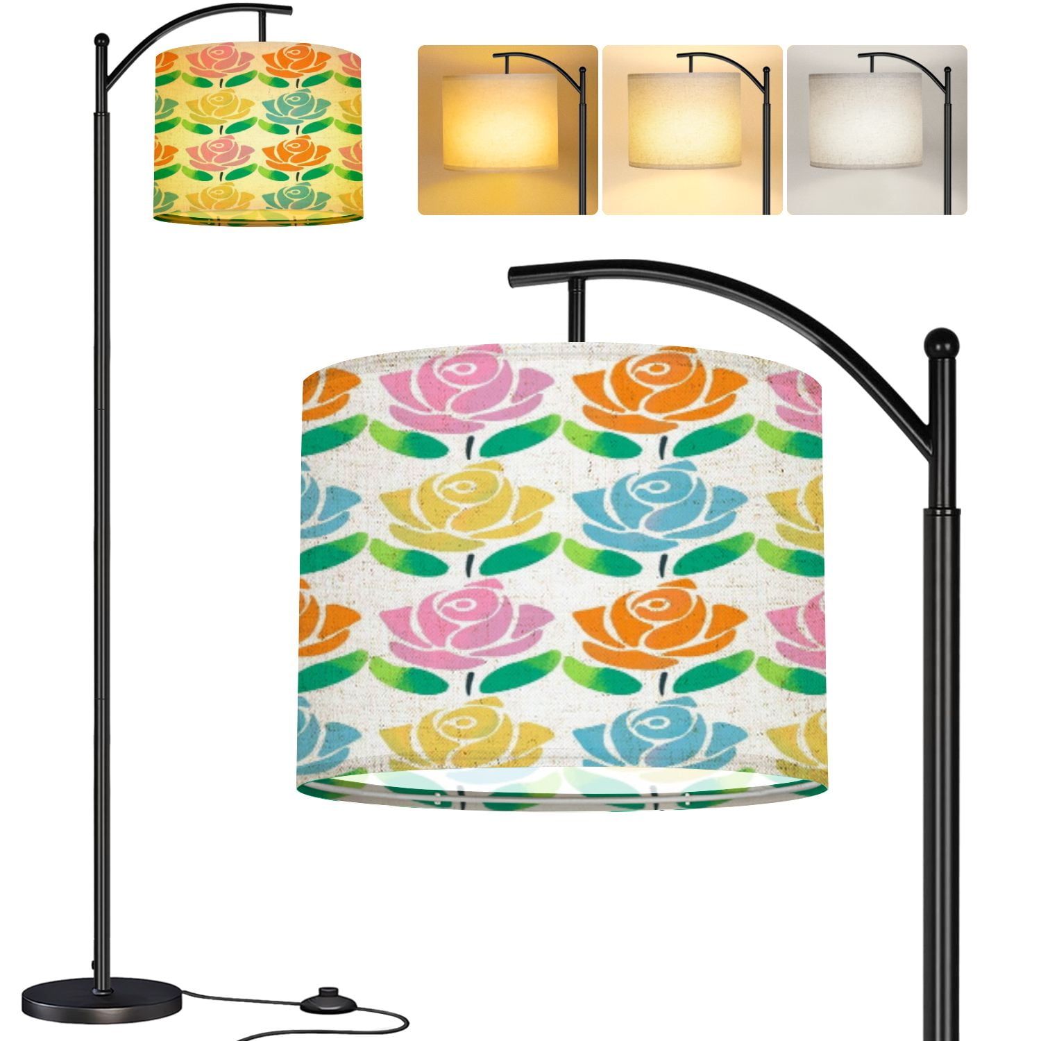 Arc Floor Lamp Minimalistic Seamless floral pattern set pack flowers ...