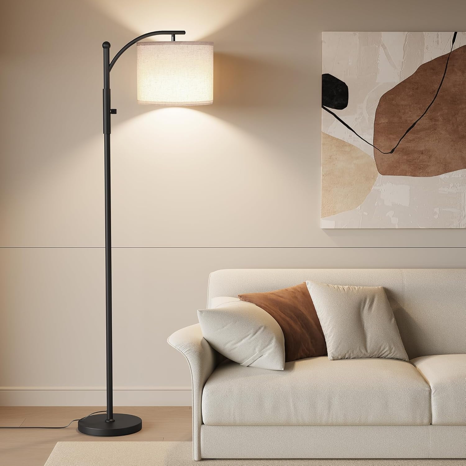 Arc Floor Lamp,Modern Floor Lamp with 9W 3 Color Temperatures Bulb ...