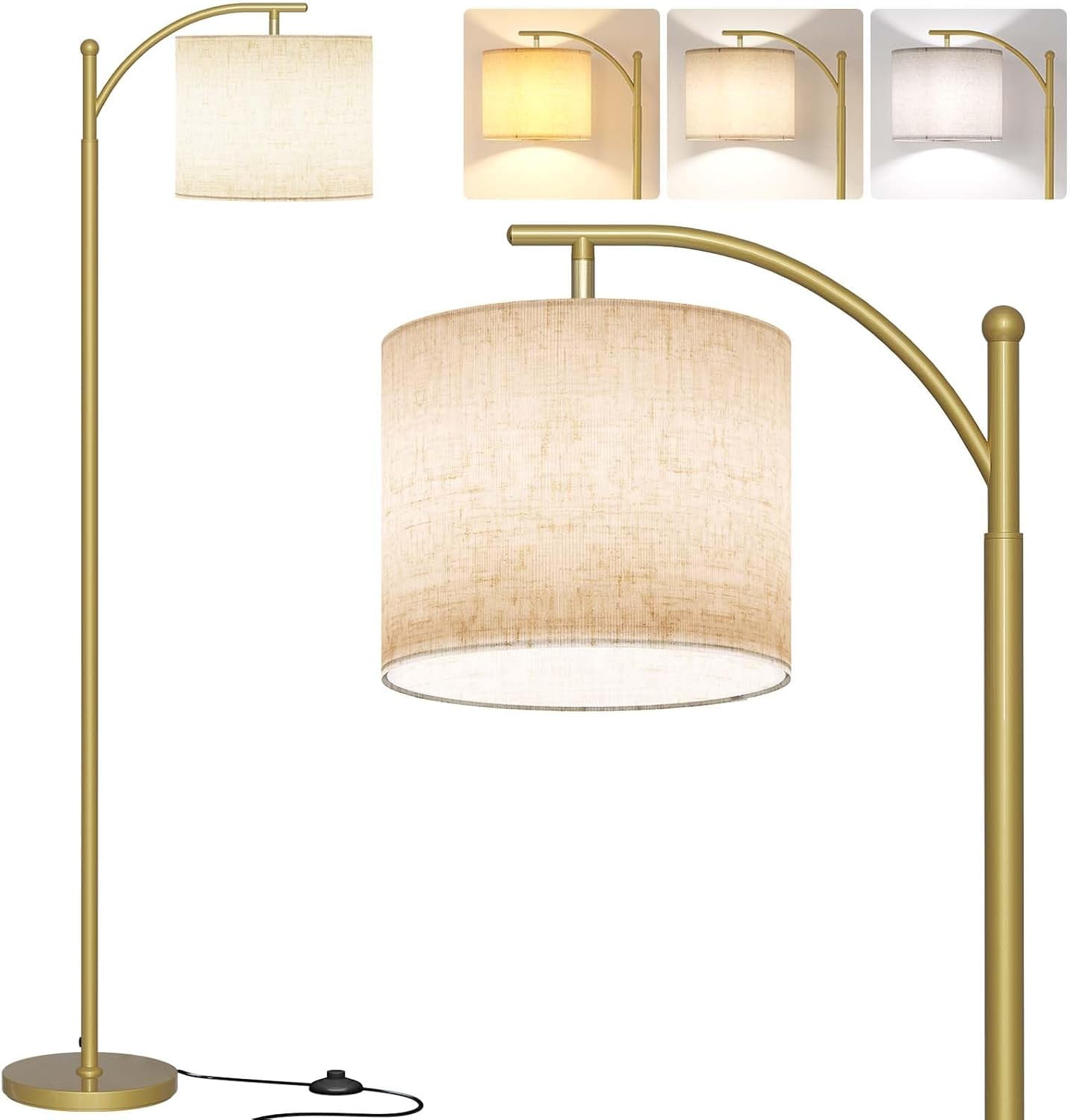 Arc Floor Lamp,Modern Floor Lamp with 9W 3 Color Temperatures Bulb ...