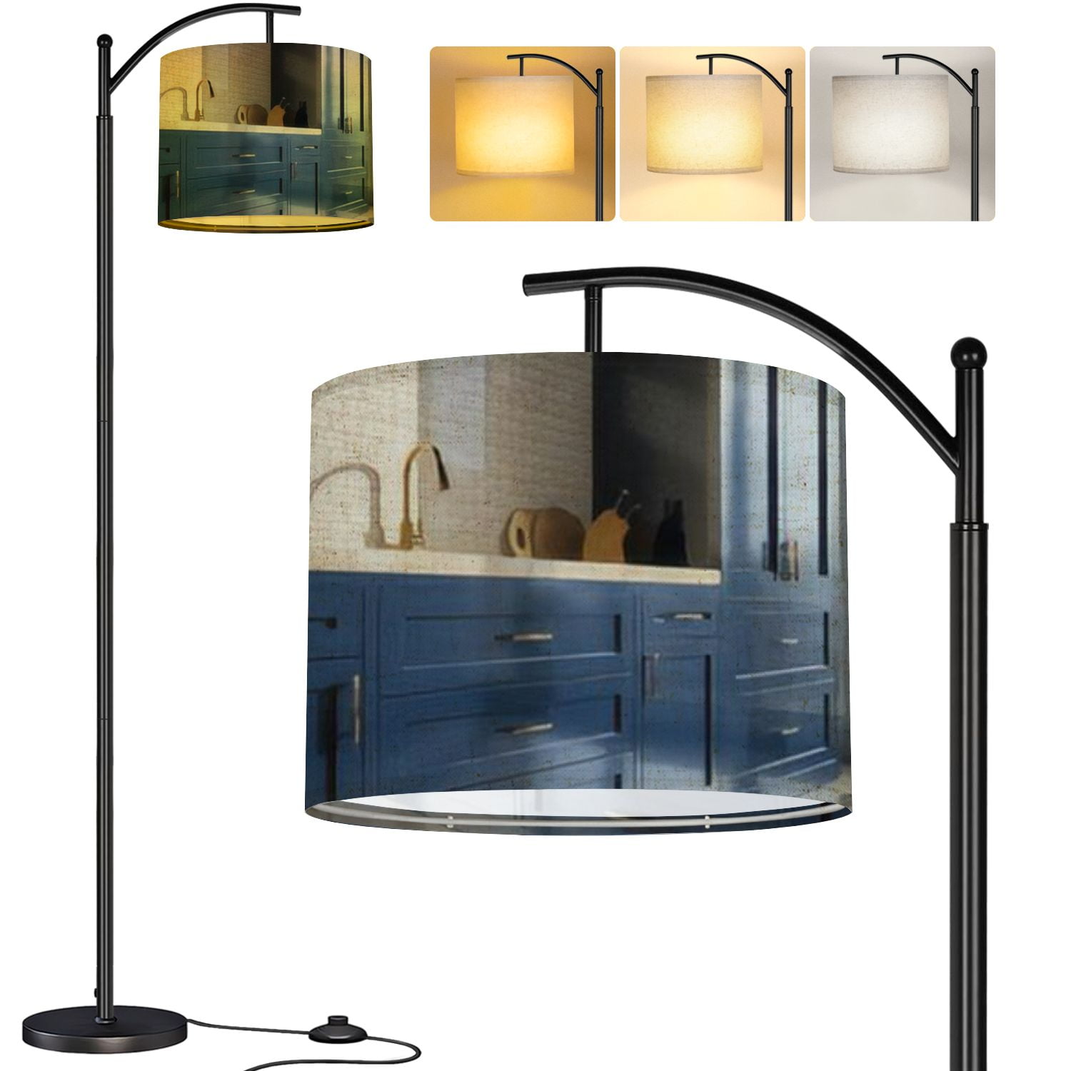 Arc Floor Lamp Modern Kitchen Interior Luxury House Cabinets Door Style ...