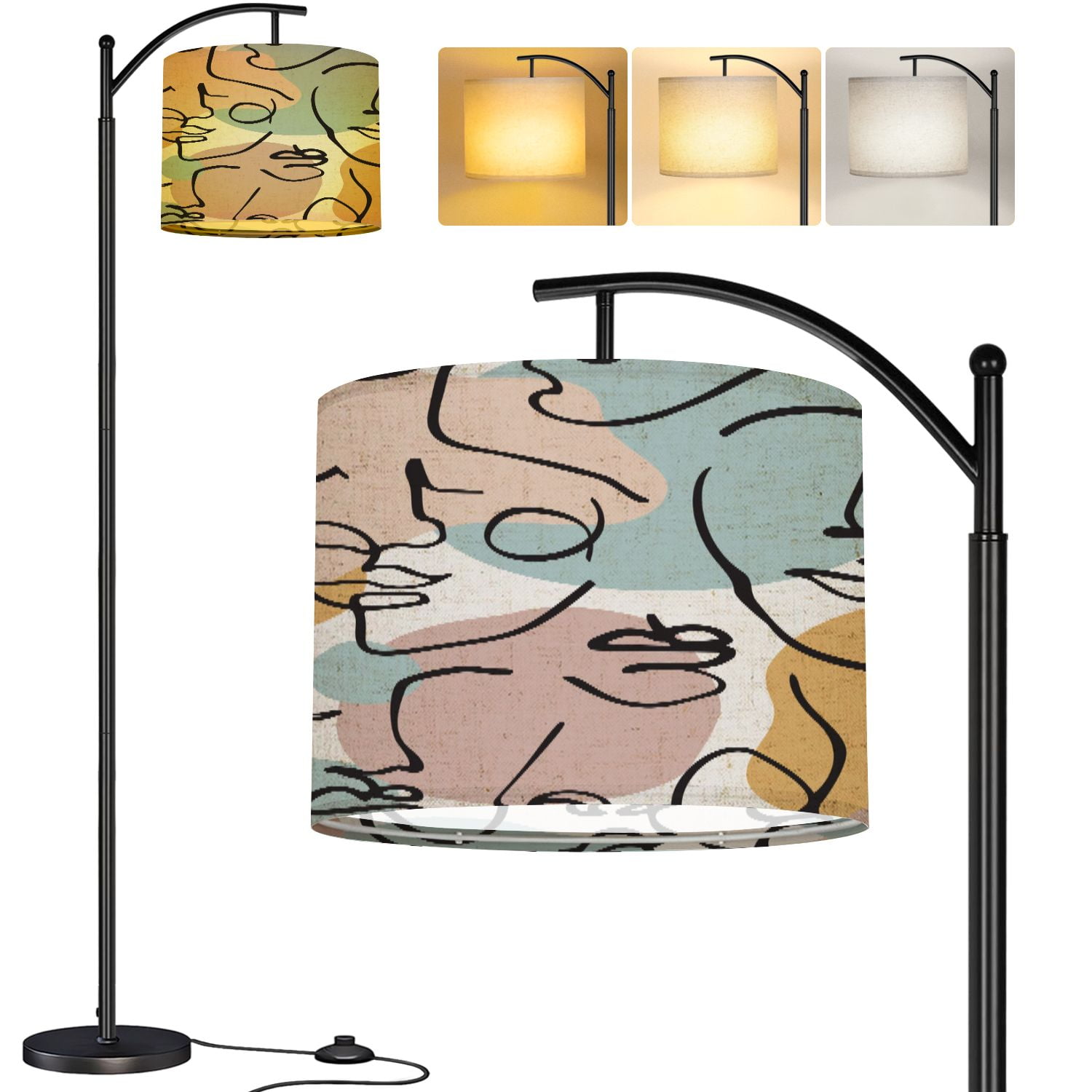 Arc Floor Lamp Modern continuous line art cubism style geometric shapes ...