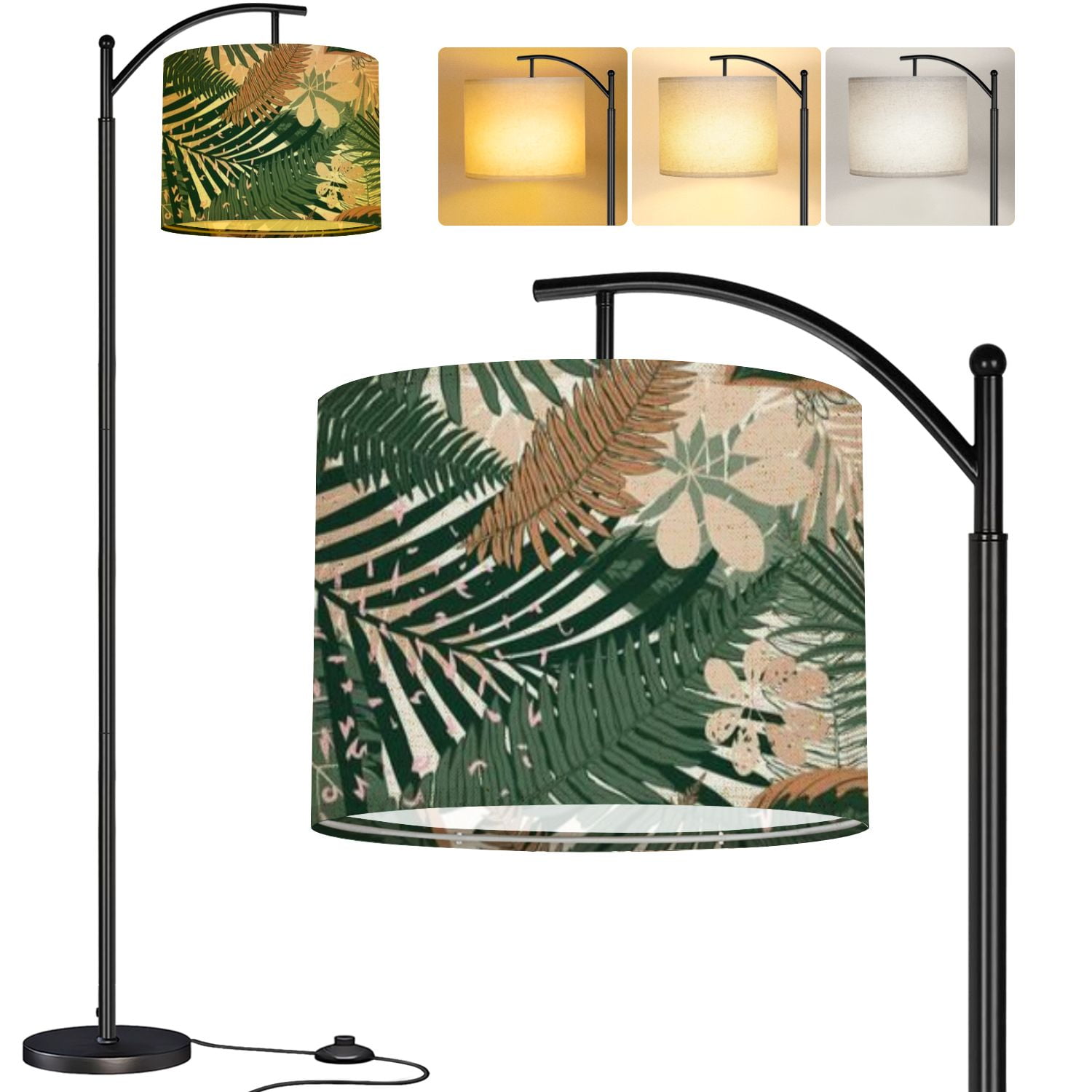 Arc Floor Lamp Modern exotic jungle plants Creative collage ...
