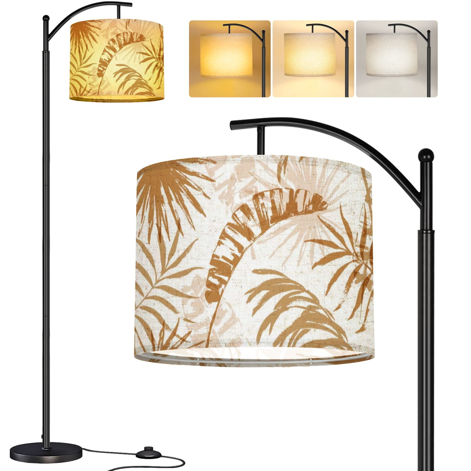 Arc Floor Lamp Modern exotic seamless pattern Tropical leaves Palm ...