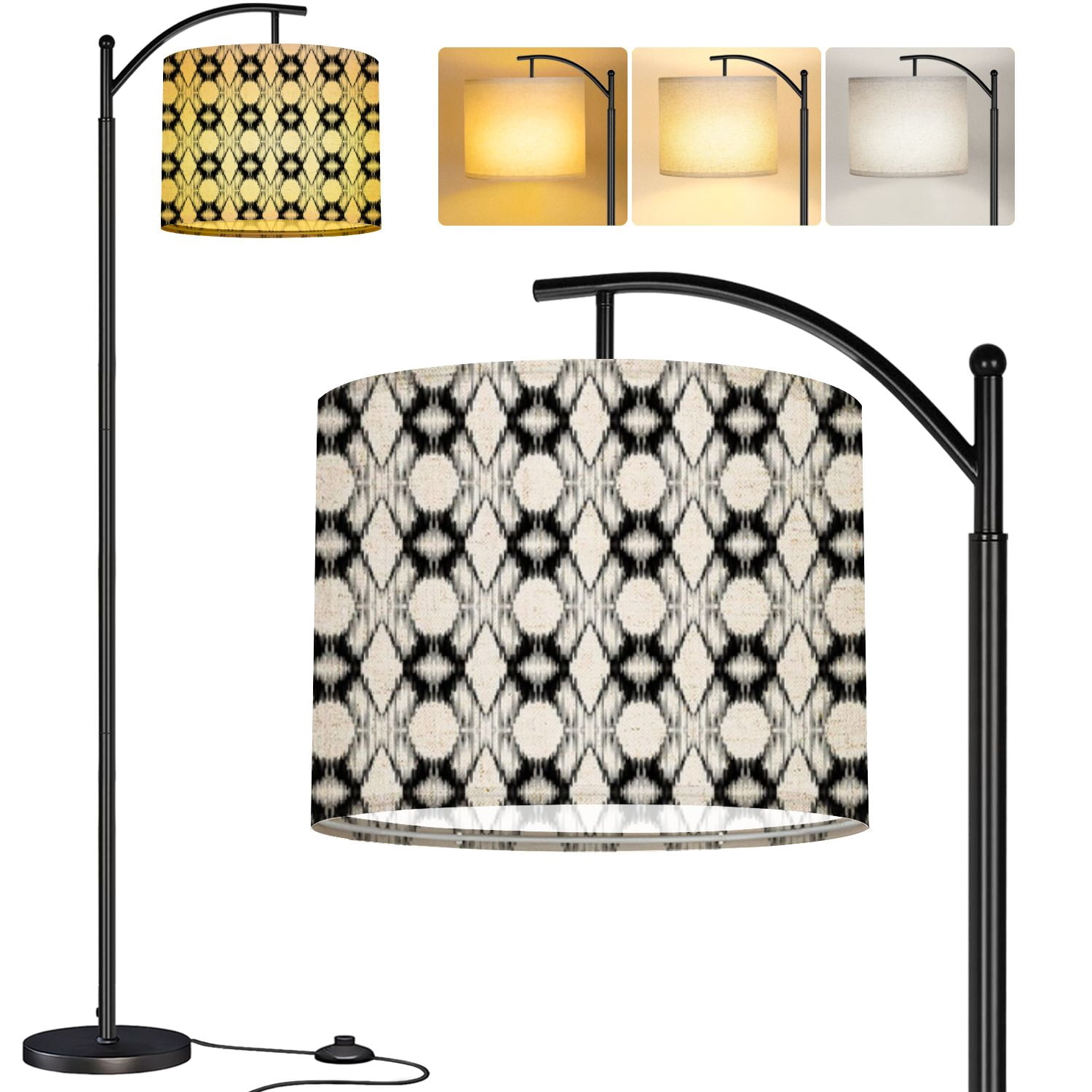 Arc Floor Lamp Motifs Ikat floral embroidery floral ethnic oriental ...