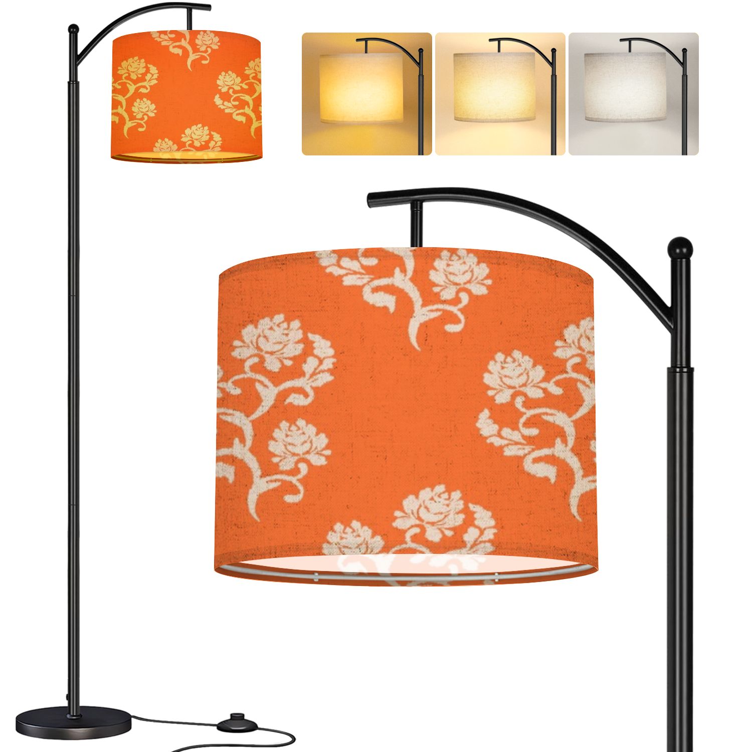 Arc Floor Lamp Motifs Ikat floral paisley embroidery geometric ethnic ...