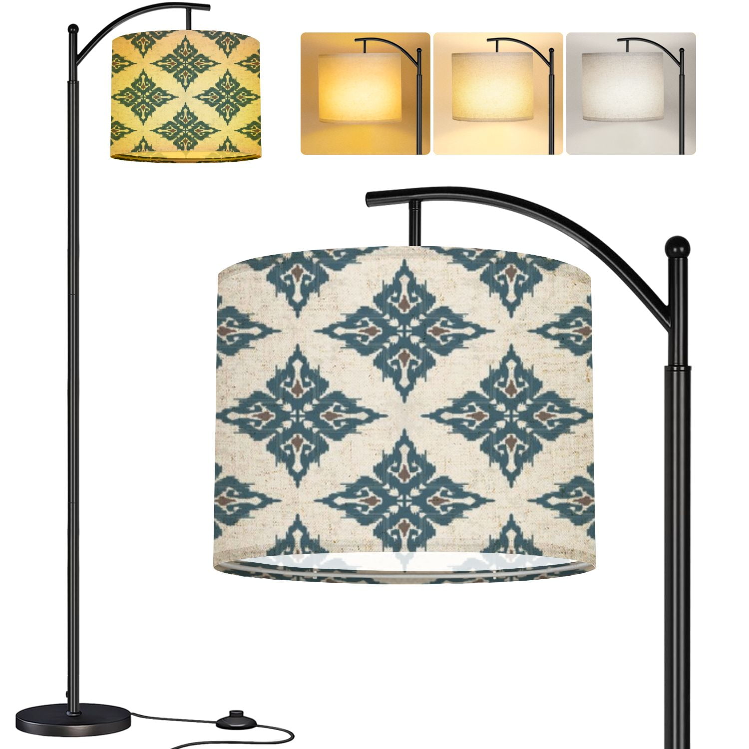 Arc Floor Lamp Motifs Ikat floral paisley embroidery geometric ethnic ...