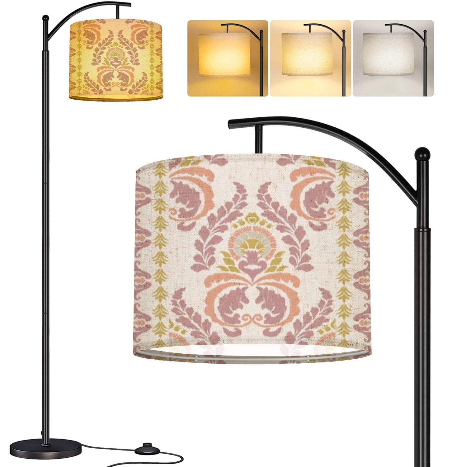 Arc Floor Lamp Motifs Ikat floral paisley embroidery geometric ethnic ...