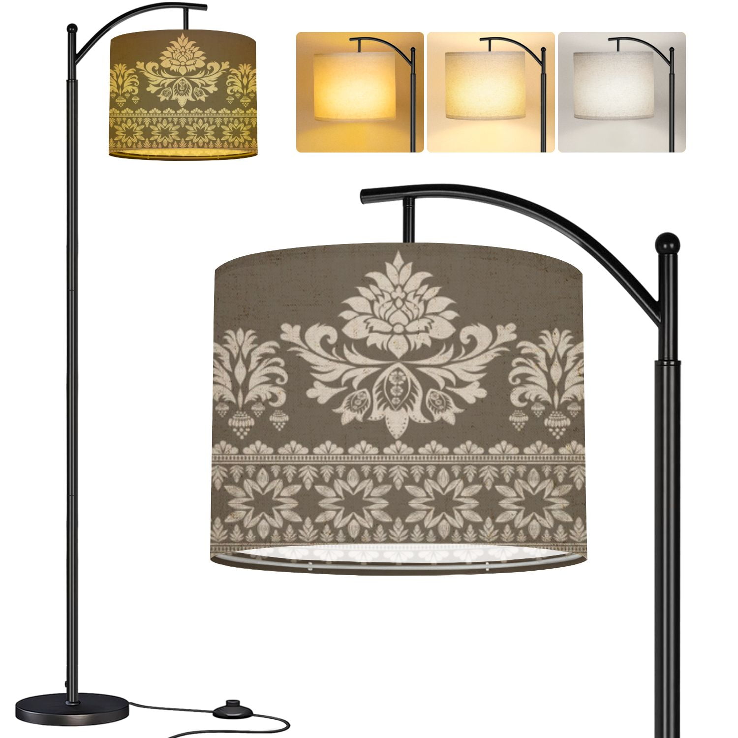 Arc Floor Lamp Motifs Ikat floral paisley embroidery geometric ethnic ...
