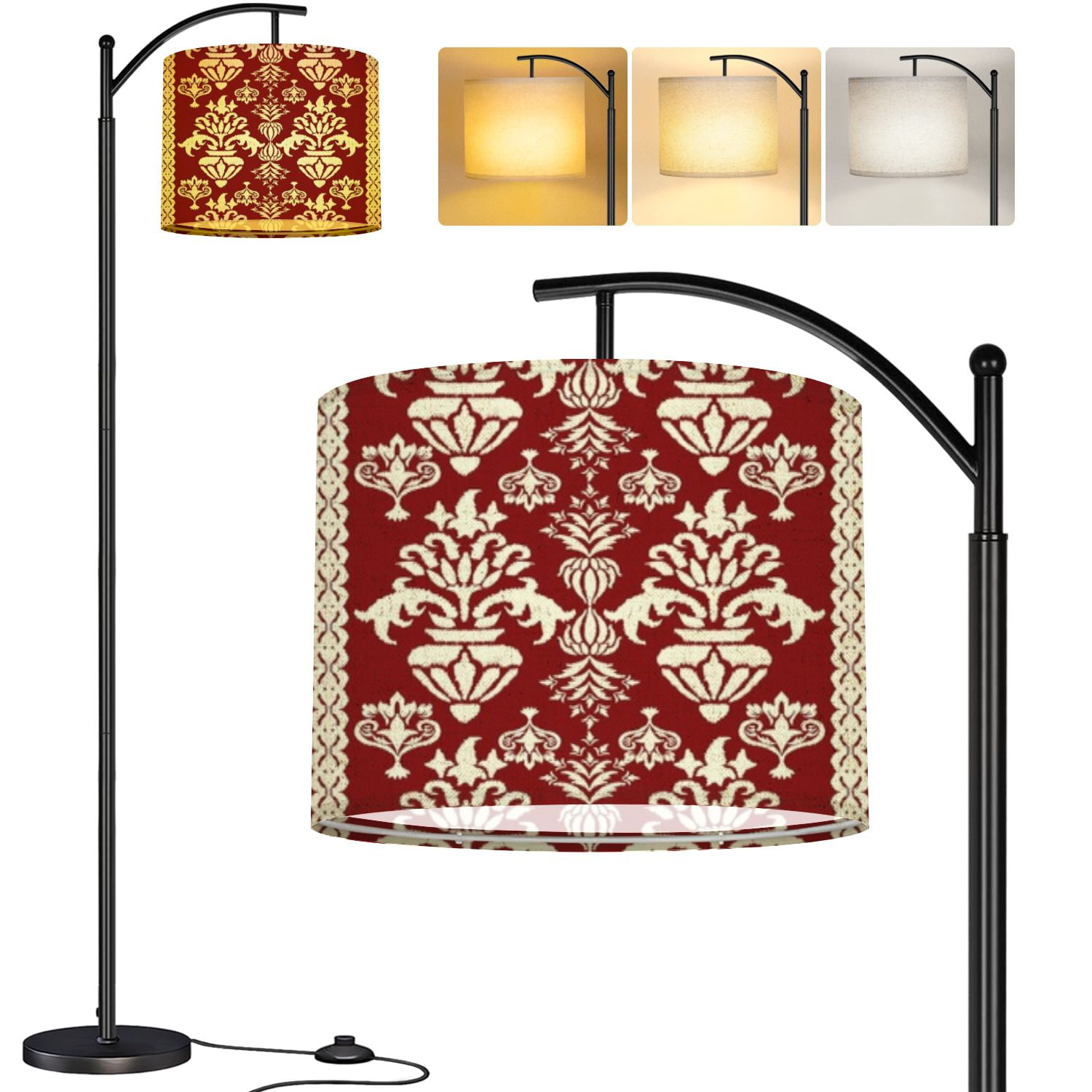 Arc Floor Lamp Motifs Ikat floral paisley embroidery geometric ethnic ...