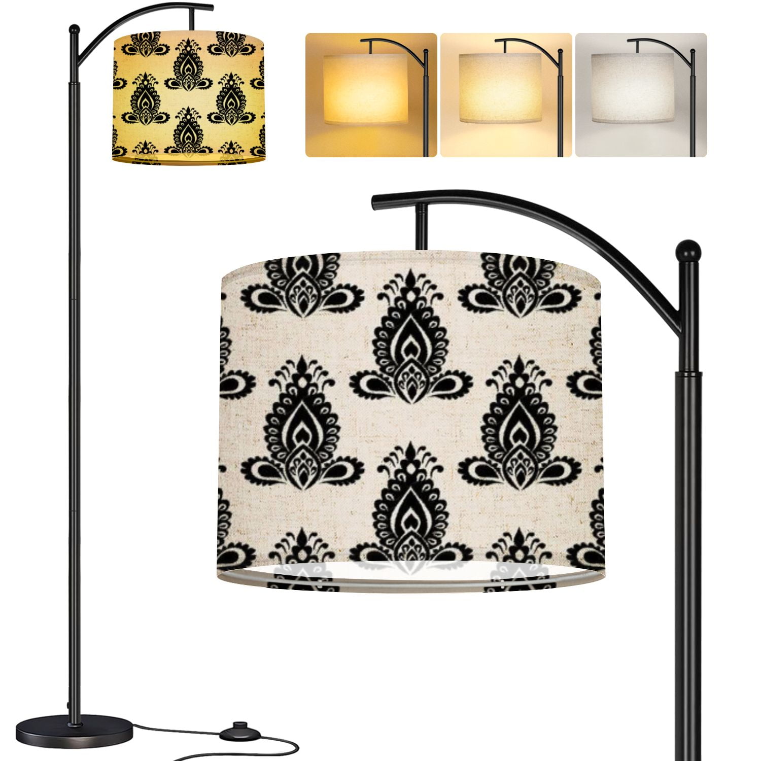 Arc Floor Lamp Motifs Ikat floral paisley embroidery geometric ethnic ...