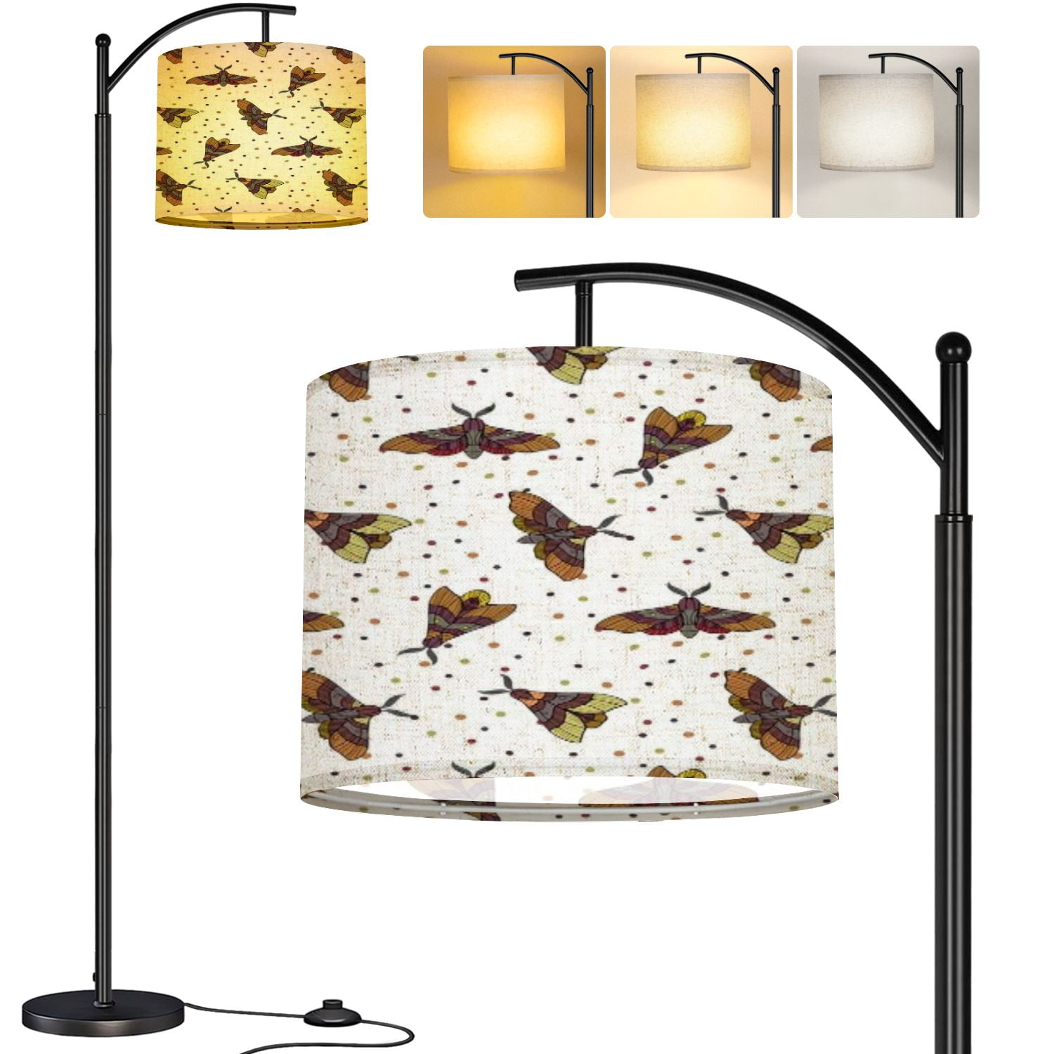 Arc Floor Lamp Multicolored night moths seamless colorful night moths ...