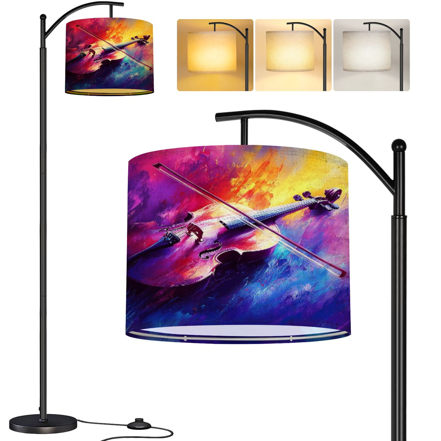 Arc Floor Lamp Music Graffiti Cello Instrument Colorful Musical Violin ...
